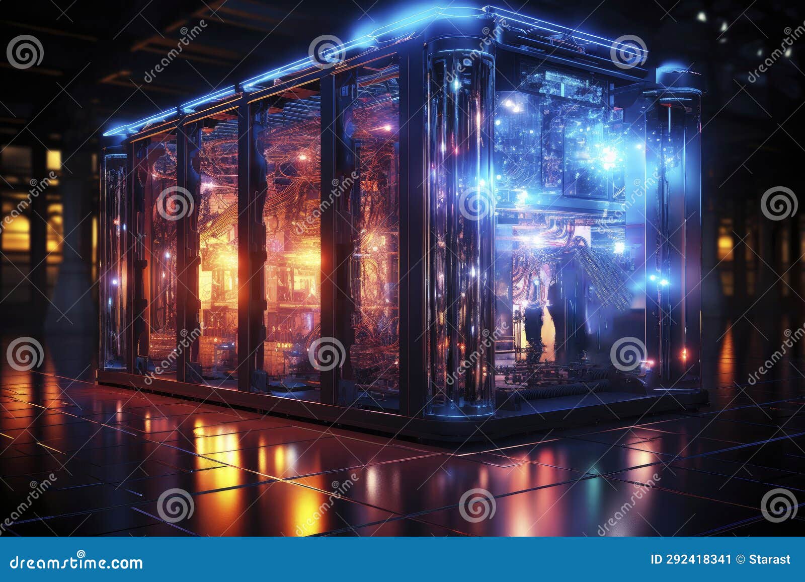 Super Quantum Computer of the Future, Abstract Design of Futuristic ...