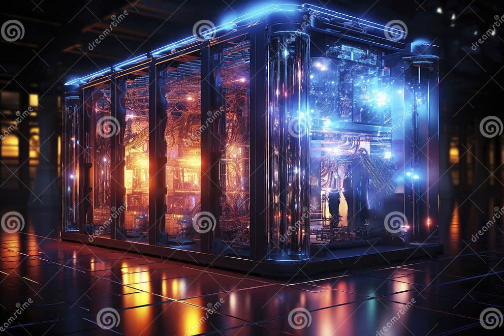 Super Quantum Computer of the Future, Abstract Design of Futuristic ...