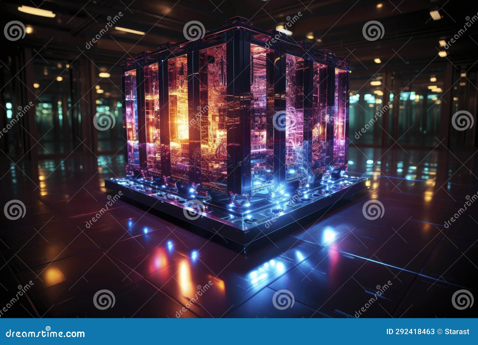 Super Quantum Computer of the Future, Abstract Design of Futuristic ...