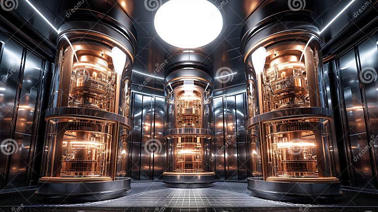 Super Quantum Computer in the Room Stock Image - Image of system ...