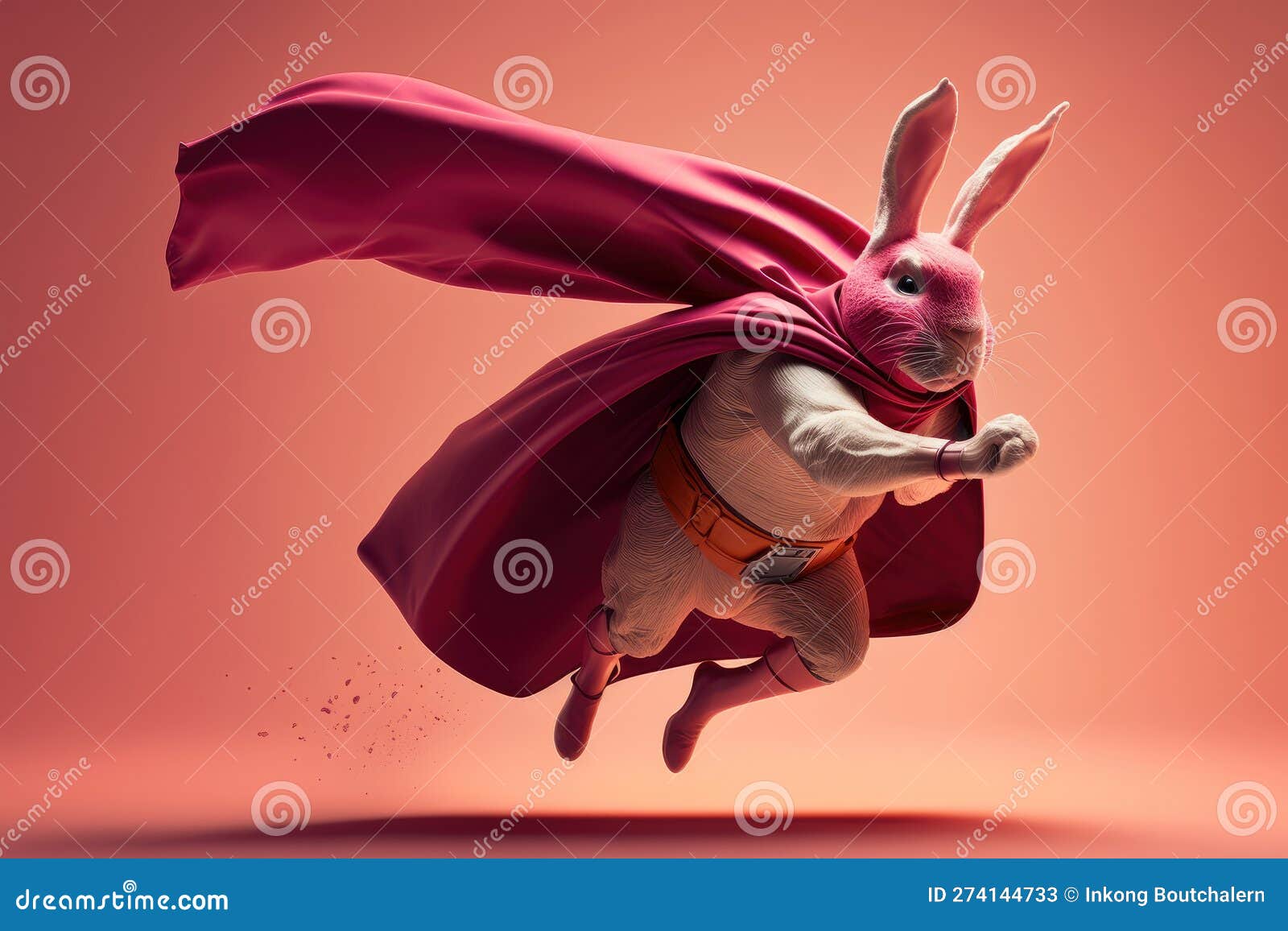 Super Rabbit As Superhero with Cape Background. Created Generative Ai ...