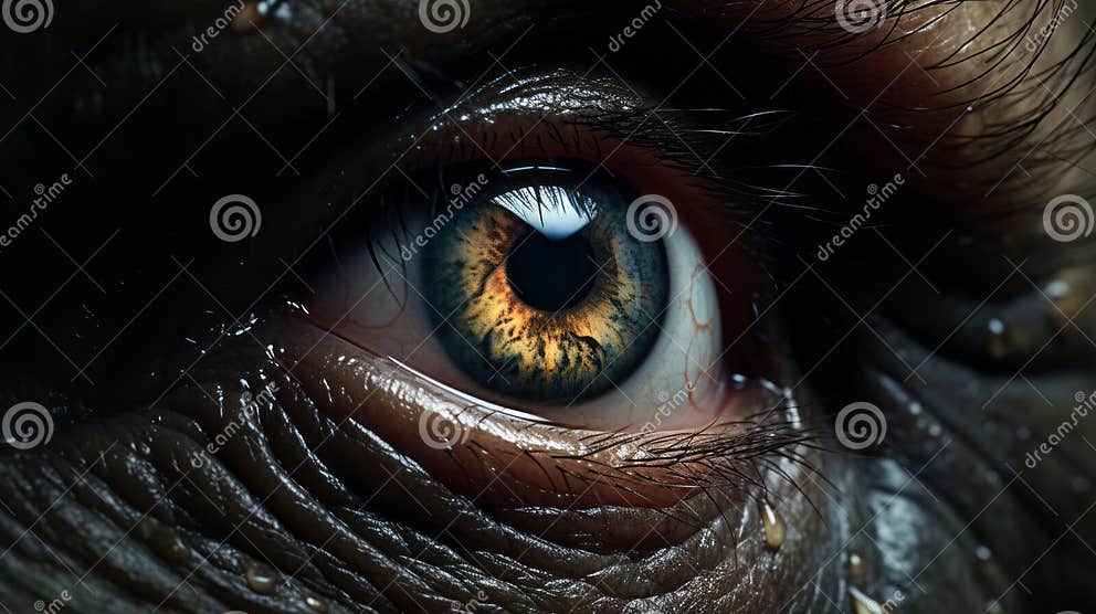 Super Realistic Chimp Eye: a Close-up Image in Cryengine Style Stock ...