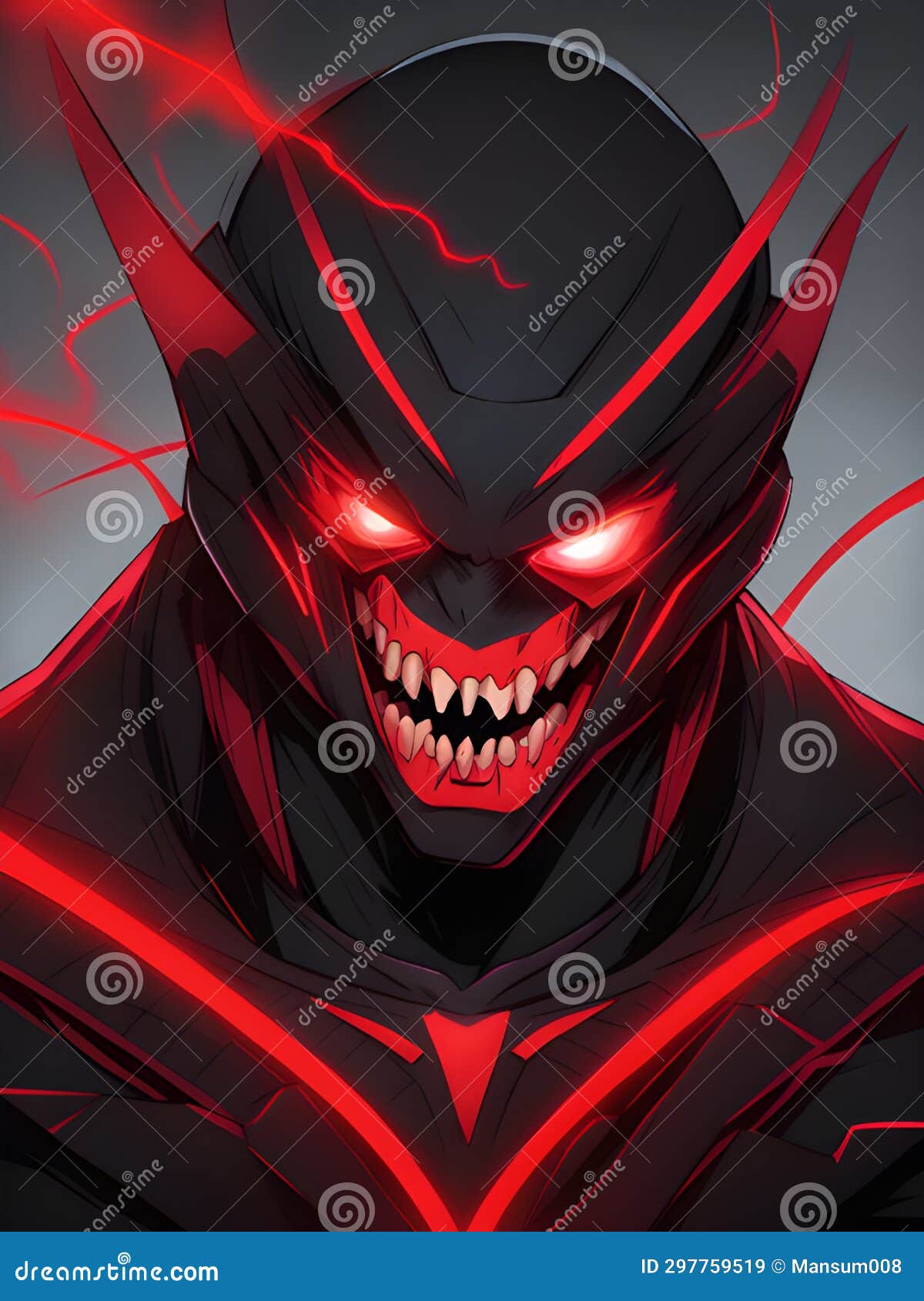 Super Red Devil with Red Eyes Stock Illustration - Illustration of ...