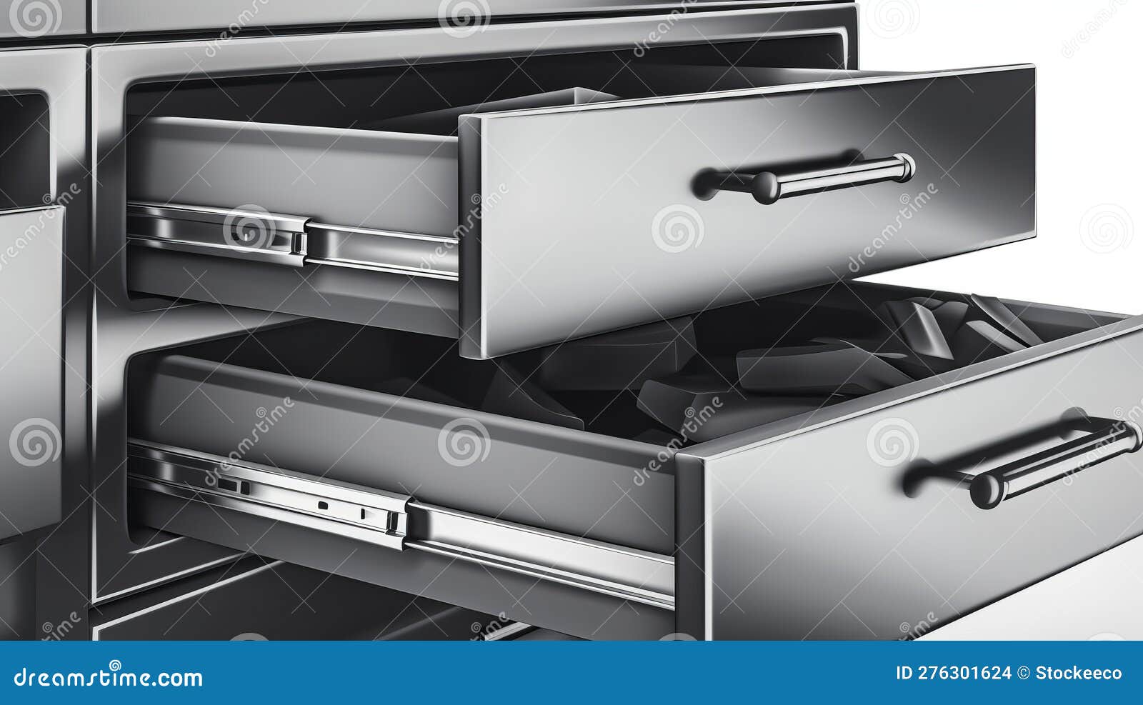 Super-resolution Digital Drawing of a Drawer on White Background Stock ...