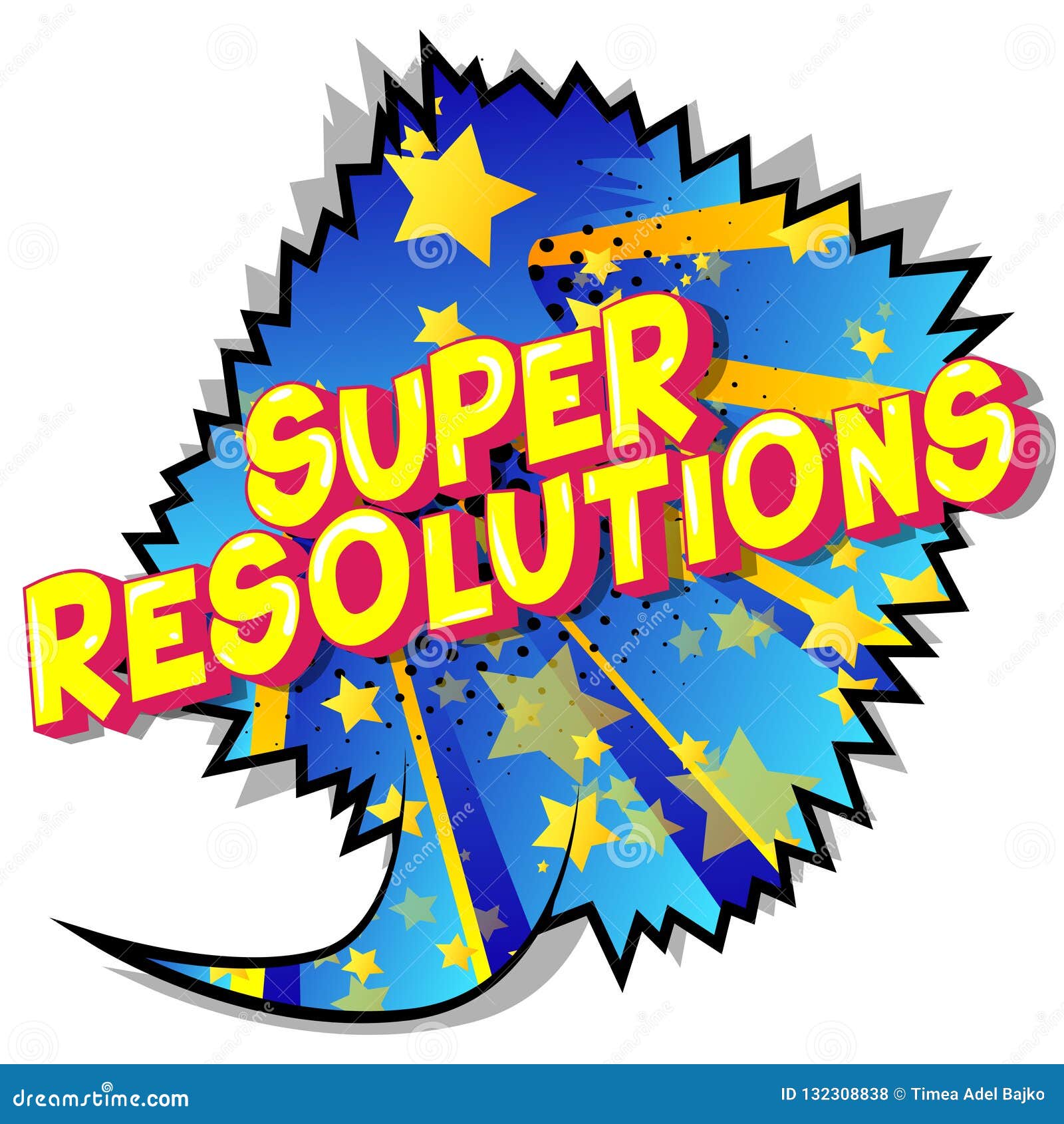 Super Resolutions - Comic Book Style Words. Stock Vector - Illustration ...