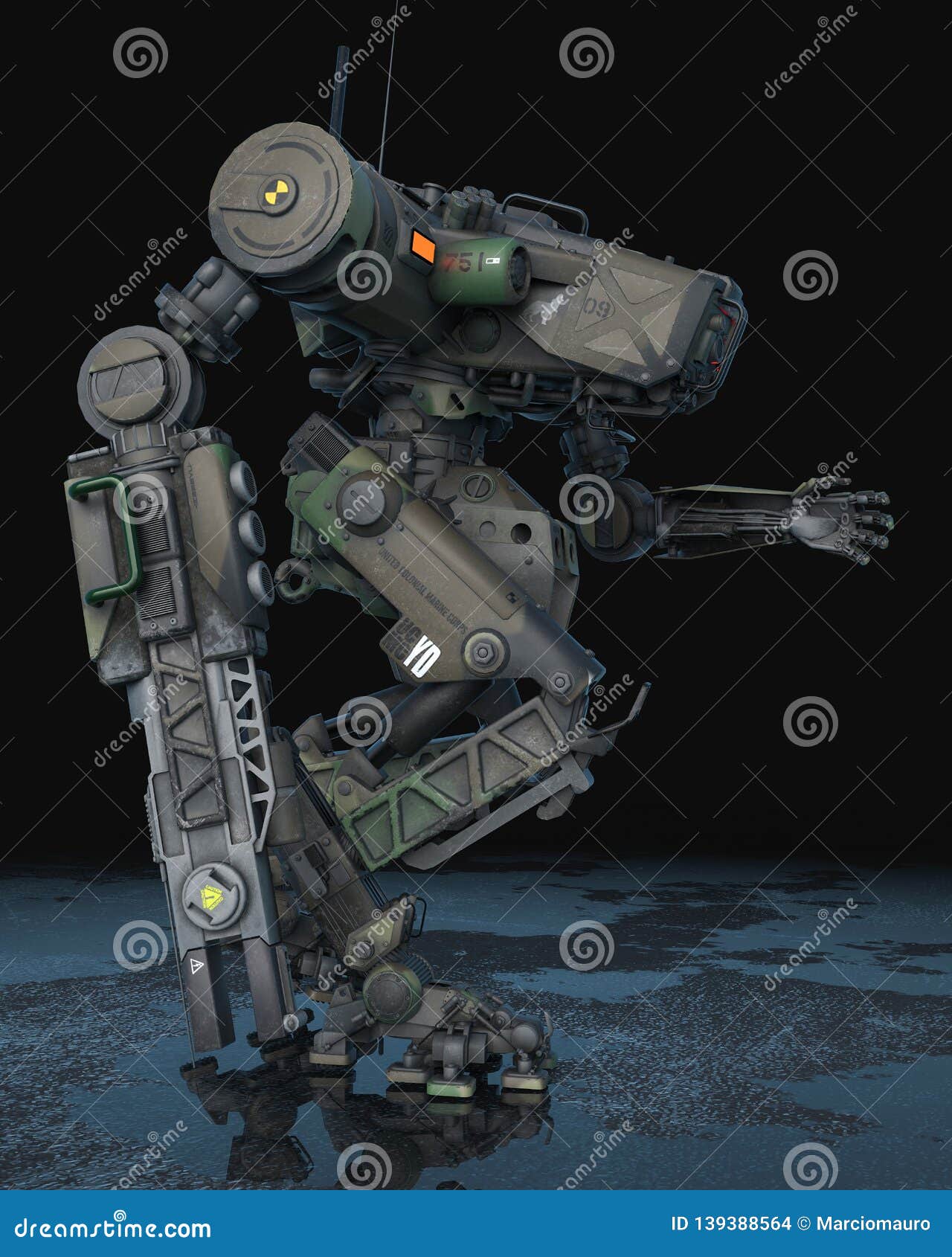 Robot Army Marching Through City, With Blasters In Hand Royalty-Free ...