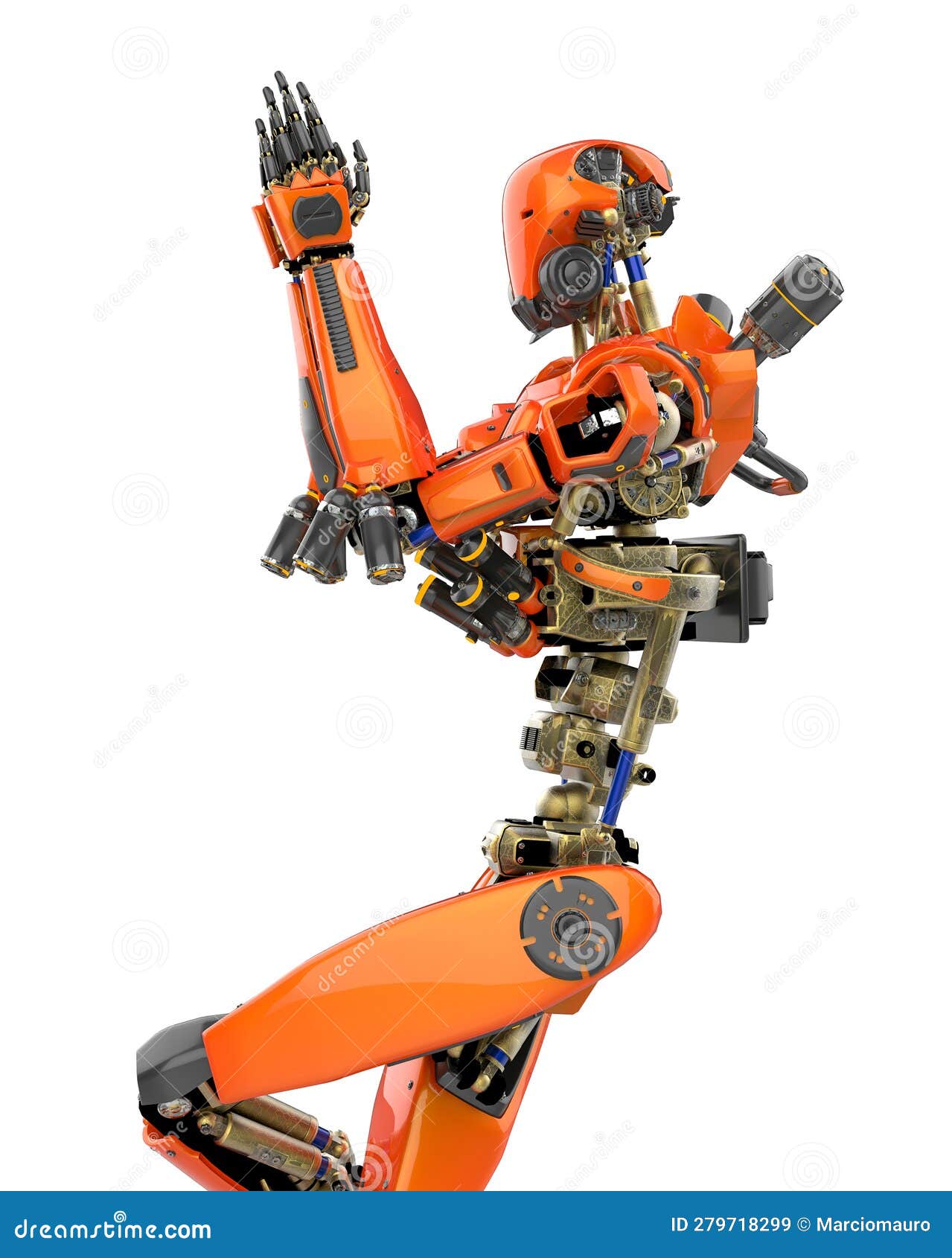 Super Robot is Doing a Namaste Pose Side View Stock Illustration ...