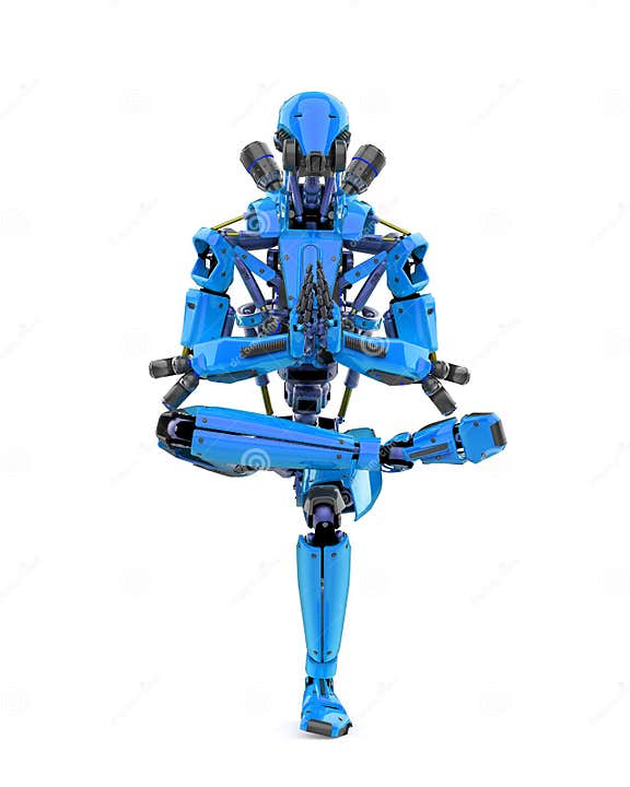 Super Robot is Doing a Namaste Pose Stock Illustration - Illustration ...