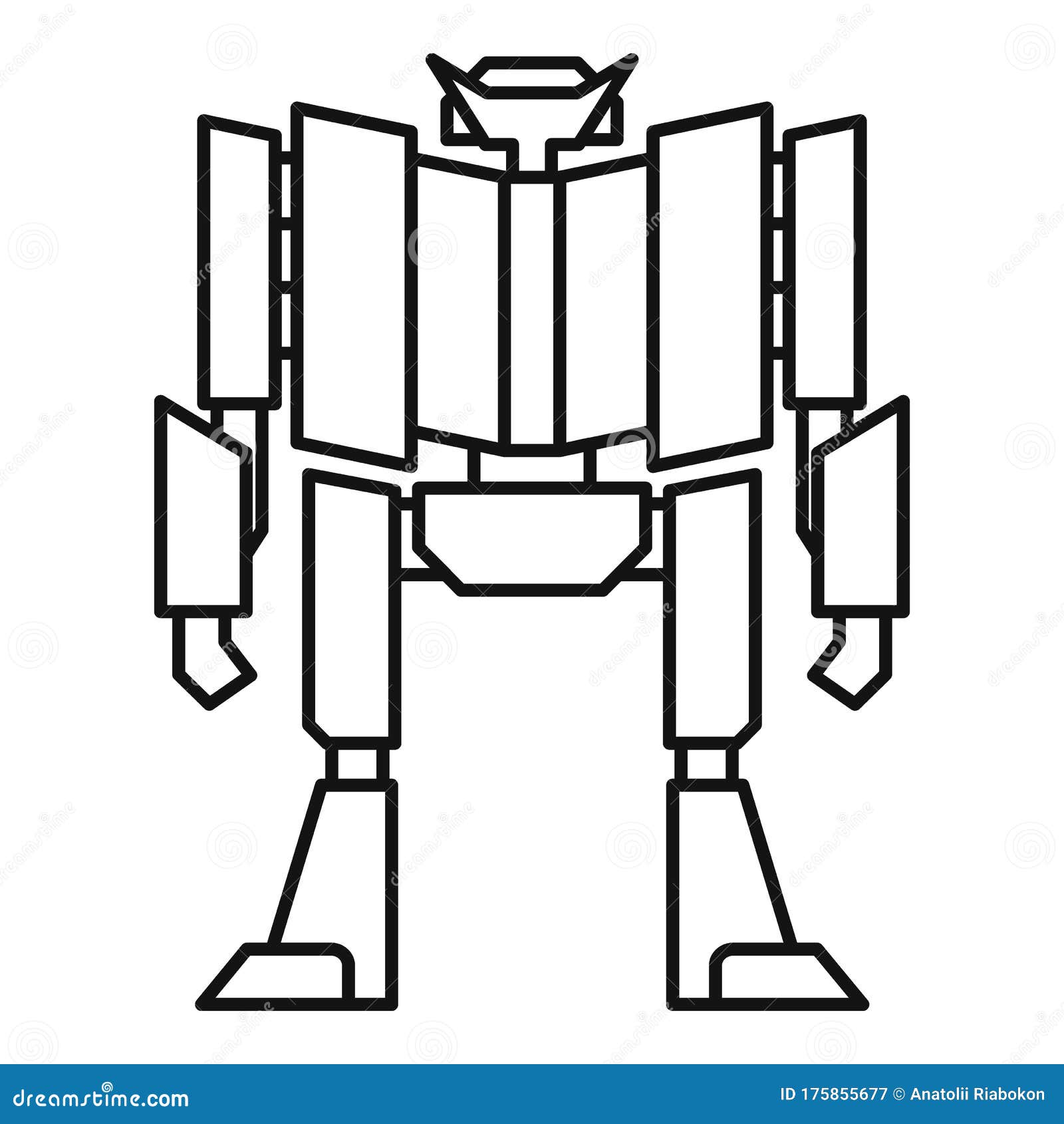 Super Robot Transformer Icon, Outline Style Stock Vector - Illustration ...