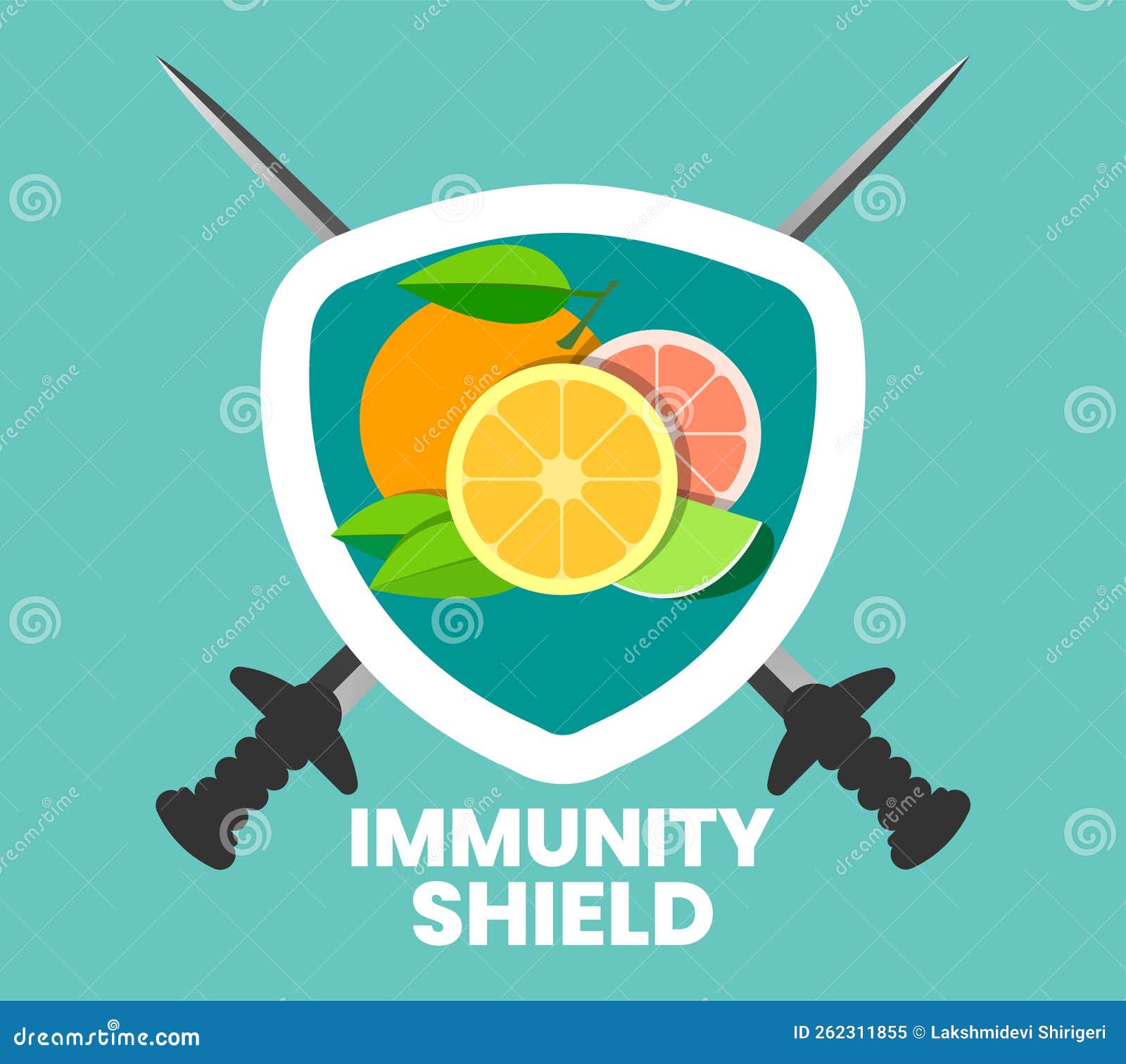 Orange Immunity Shield Design Unit - Immunity Concept with Shield and ...