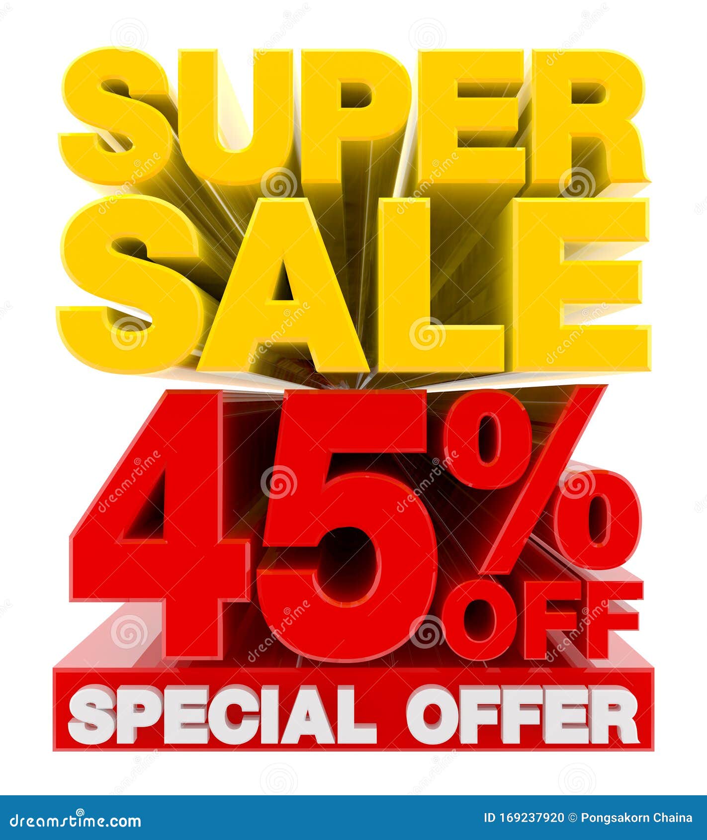 SUPER SALE 45 OFF SPECIAL OFFER Illustration 3D Rendering Stock ...