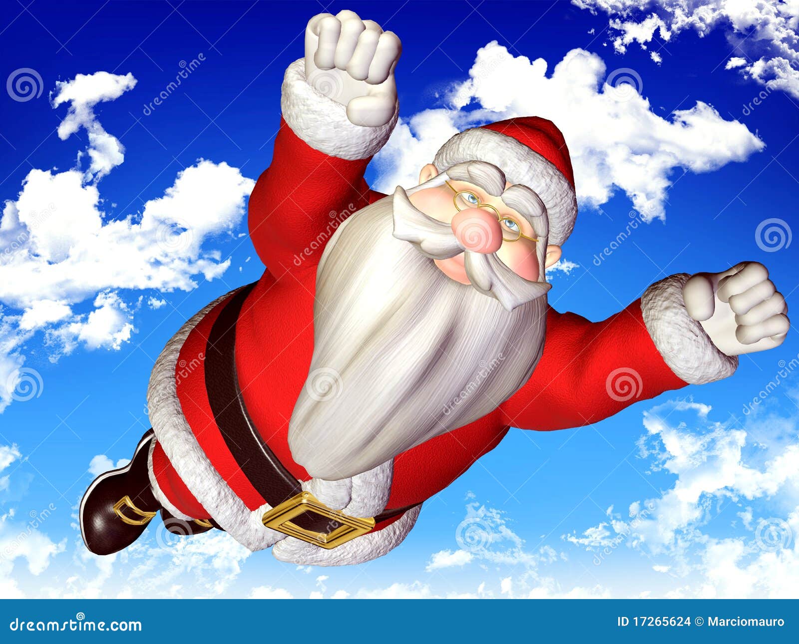 Super santa blue sky stock illustration. Illustration of cloud - 17265624