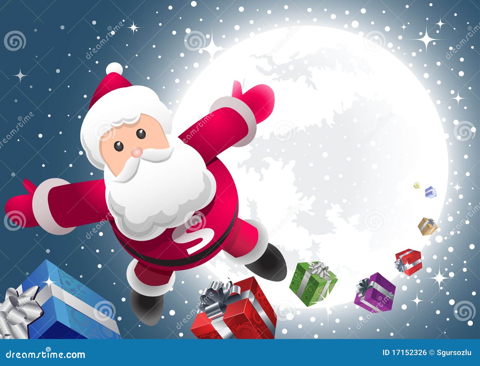 Super Santa is coming! stock vector. Illustration of design - 17152326