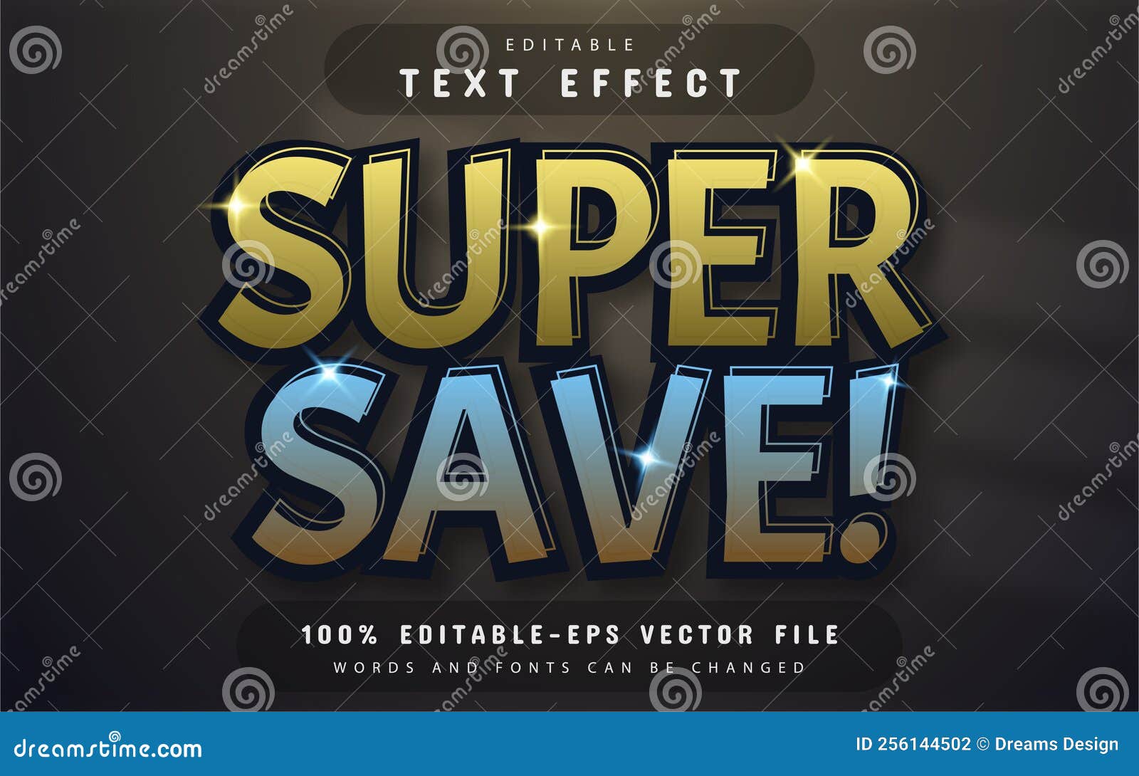Super Save Text Effect Editable Stock Vector - Illustration of banner ...