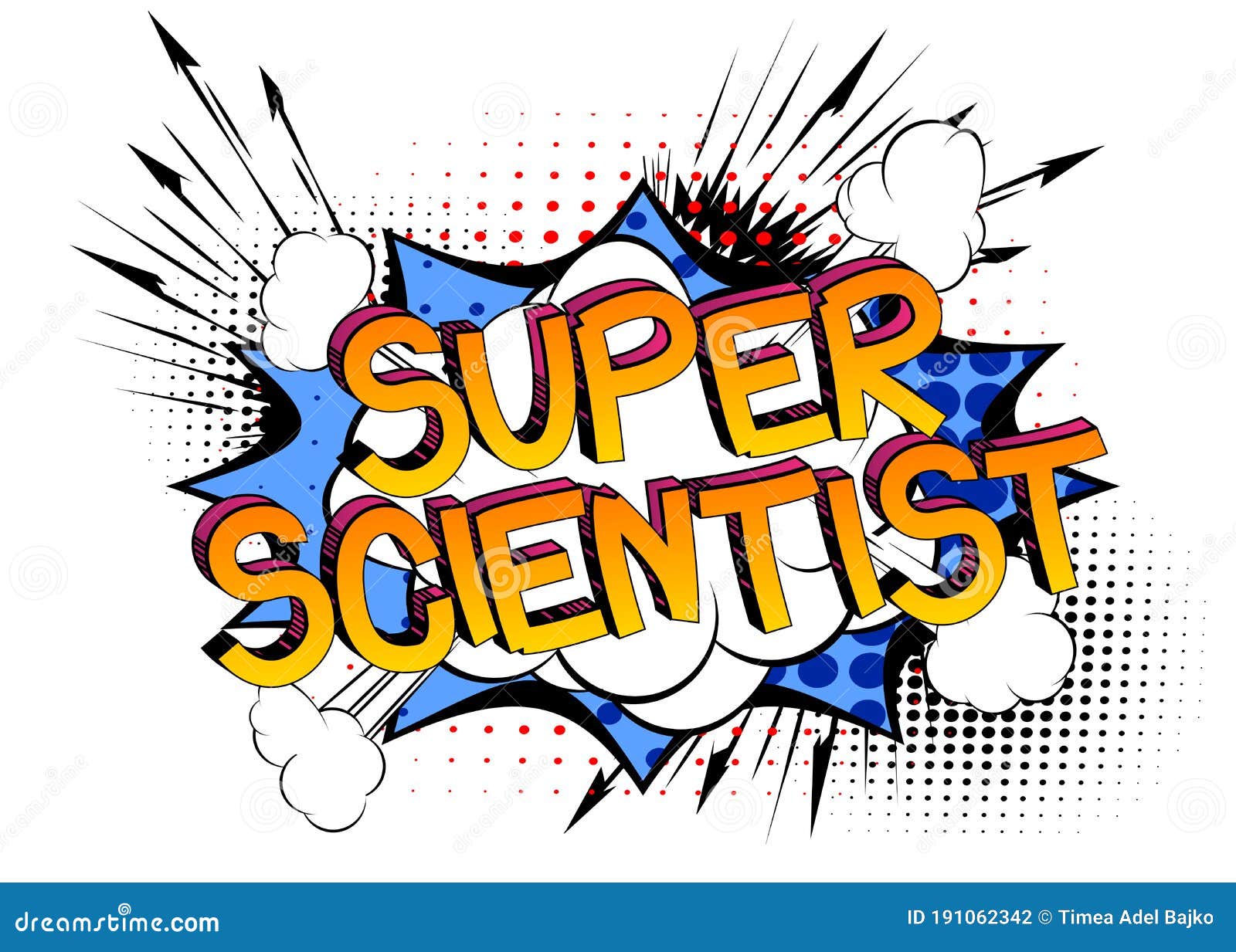 Super Scientist Comic Book Style Cartoon Words. Stock Vector ...