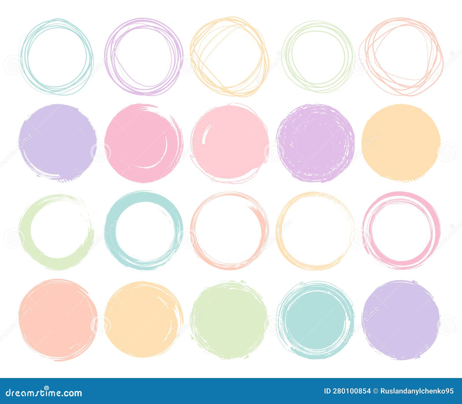 Super Set Of Circles Lines Sketch Hand Drawn. Doodle Circles For Design ...