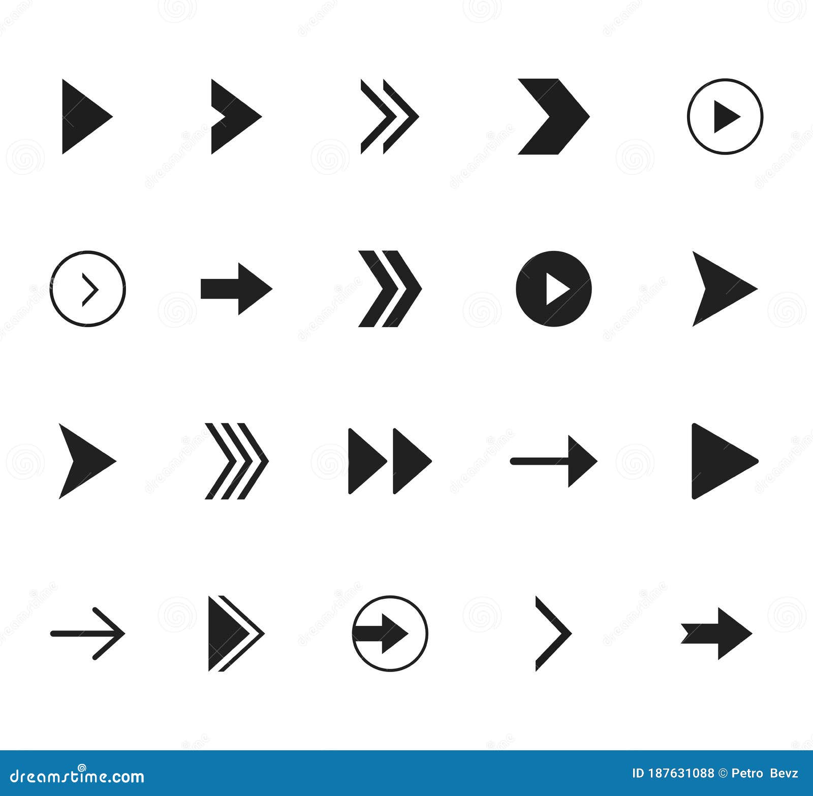 Super Set Different Arrows Mark. Flat Style Vector Illustration Stock ...