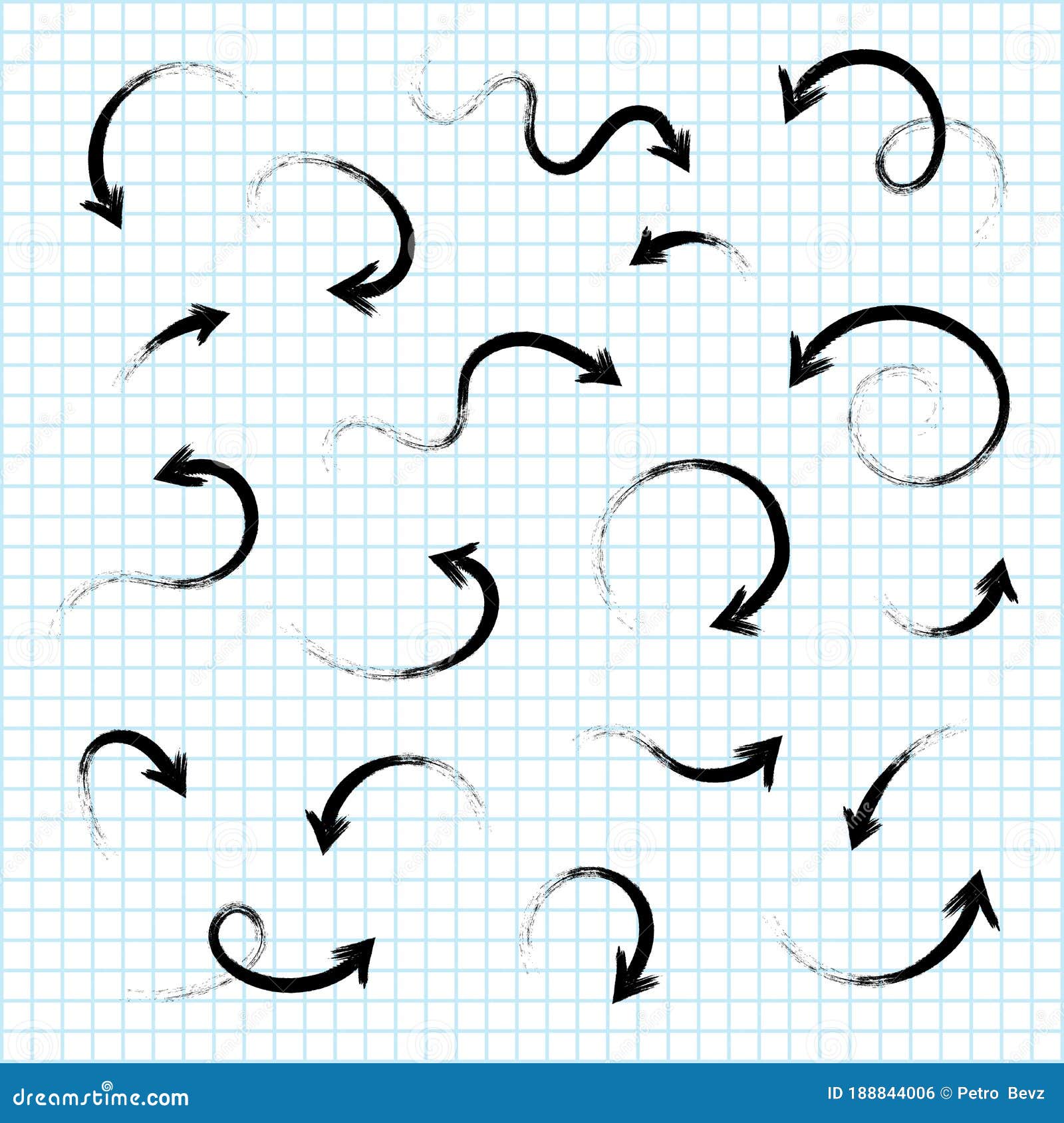 Super Set Different Hand-drawn Arrows, Vector Graphic Design Stock ...