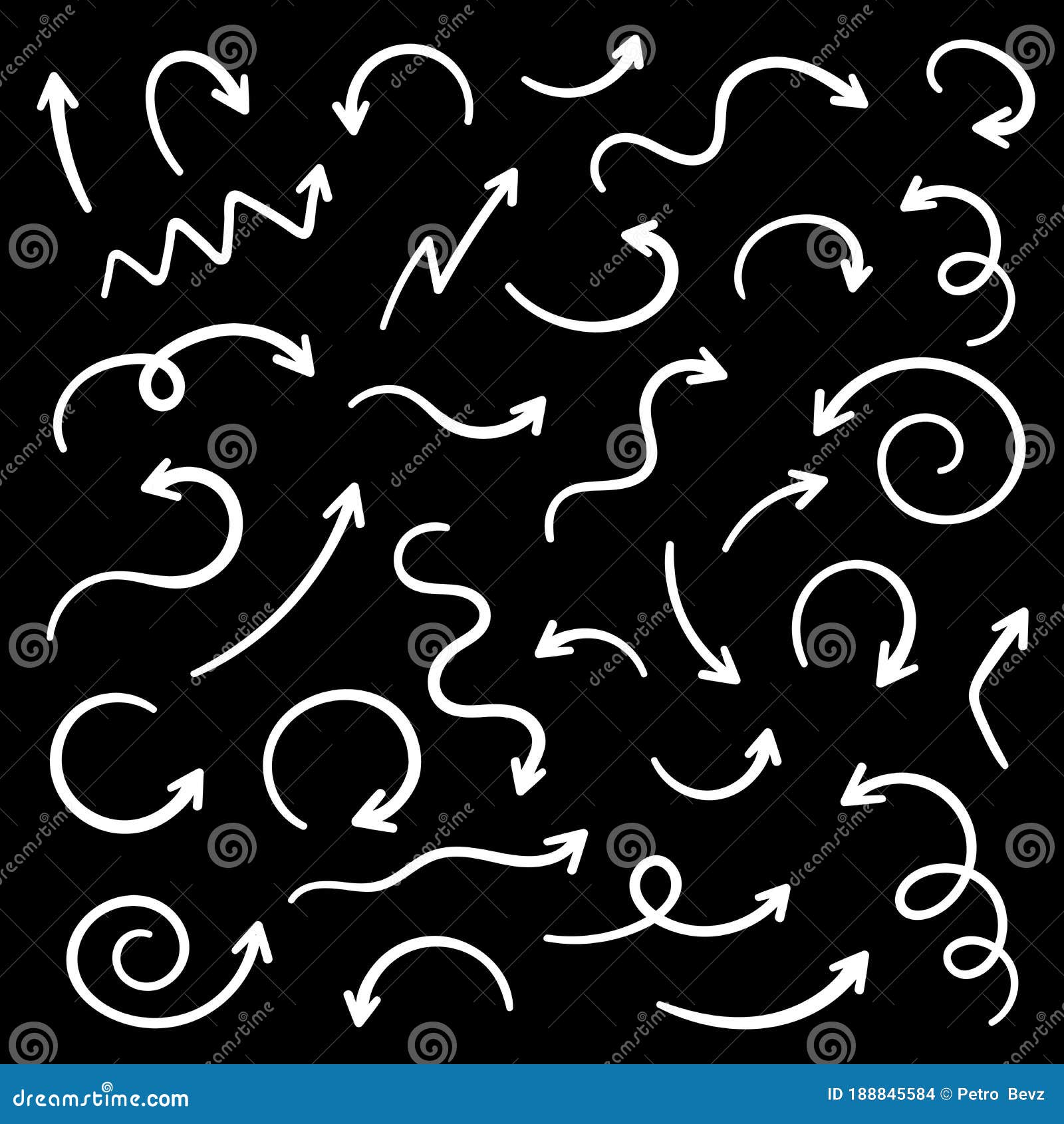 Super Set Different Hand-drawn Arrows, Vector Graphic Design Stock ...