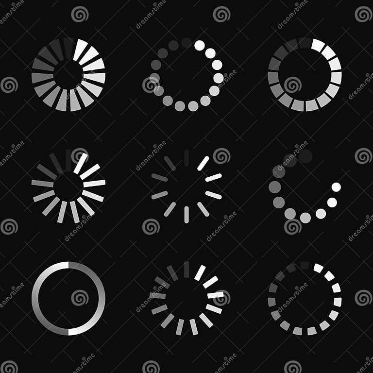 Super Set Different Load Icon. Circle Website Buffer Loader or ...