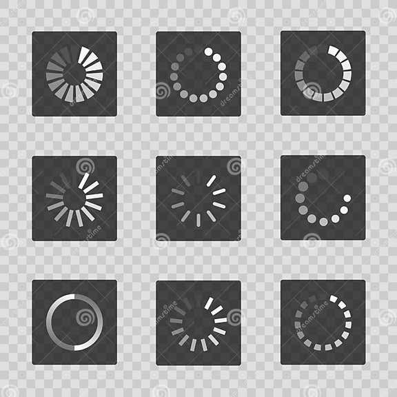 Super Set Different Load Icon Isolated on Transparent Background ...