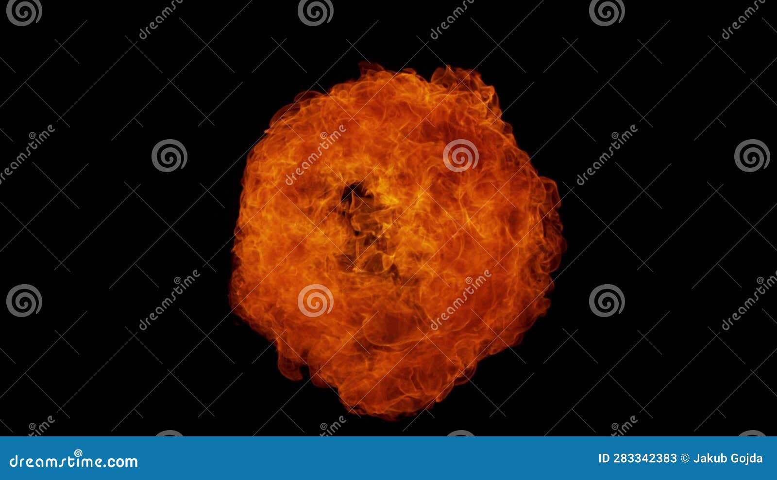Super Slow Motion of Fire Blast Isolated on Black Background. Stock ...
