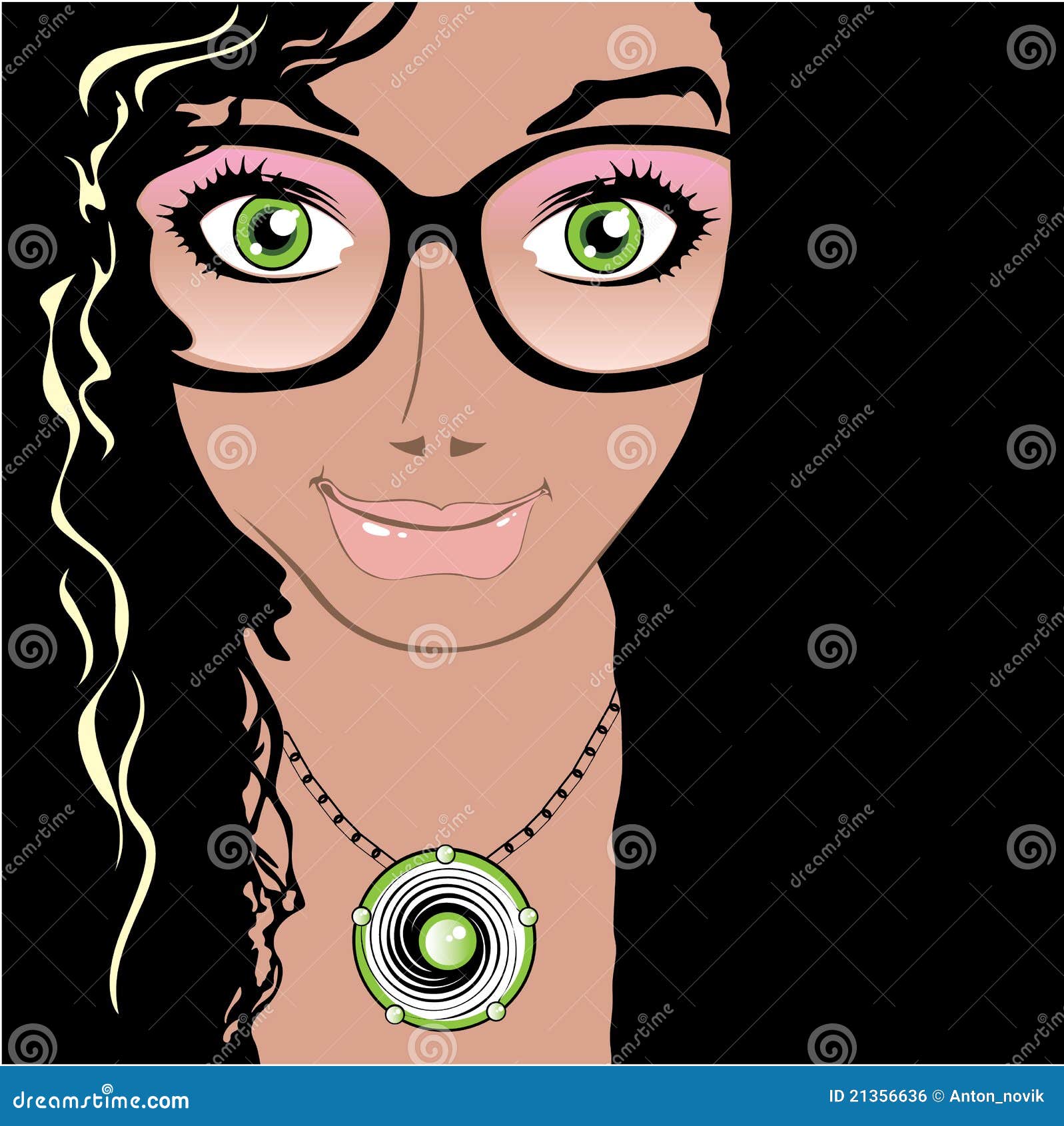 Super Smart girl stock vector. Illustration of face, pendant - 21356636