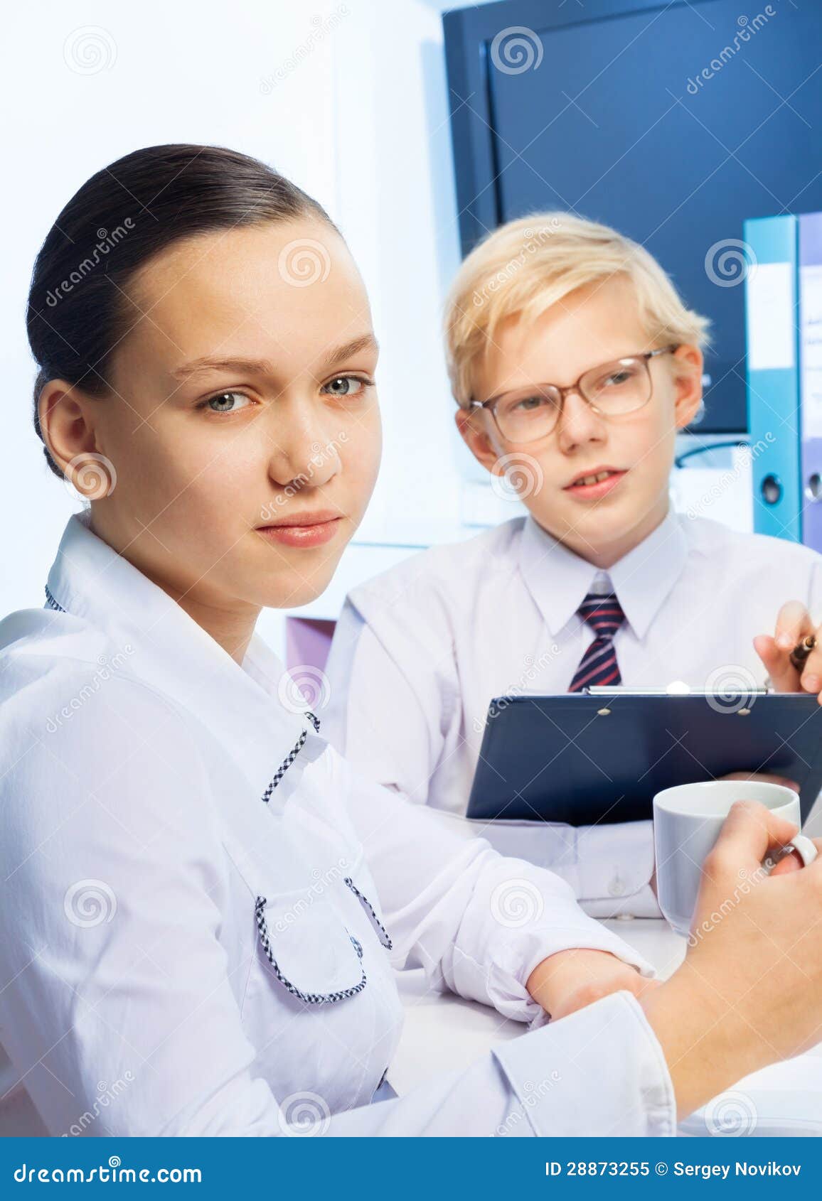 Super smart kids stock image. Image of partners, paper - 28873255