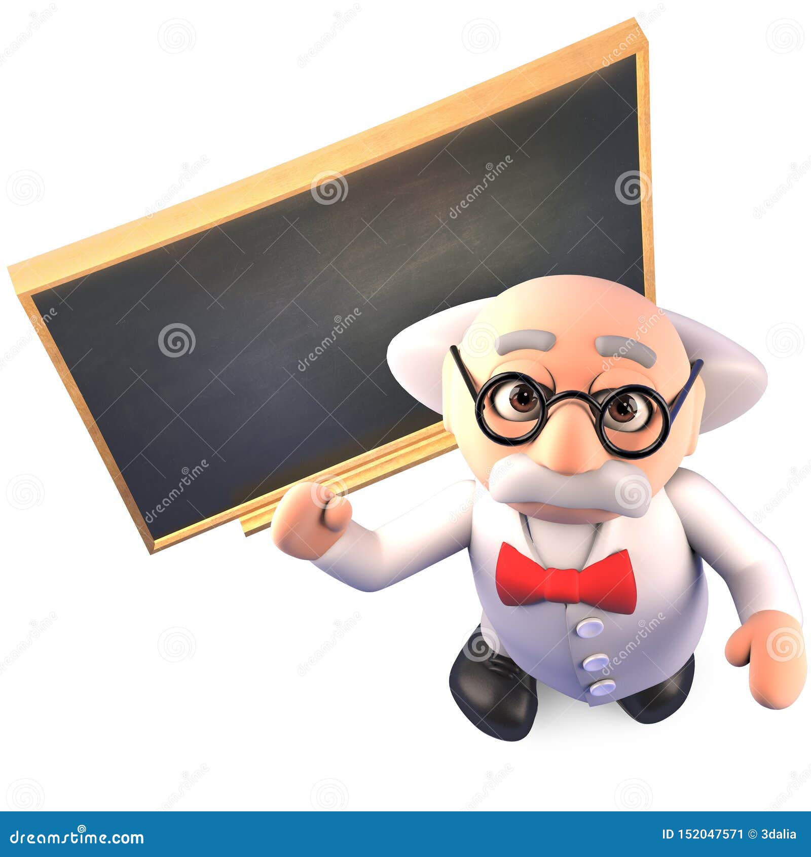 Super Smart Mad Scientist Professor Teaches at the Chalkboard, 3d ...