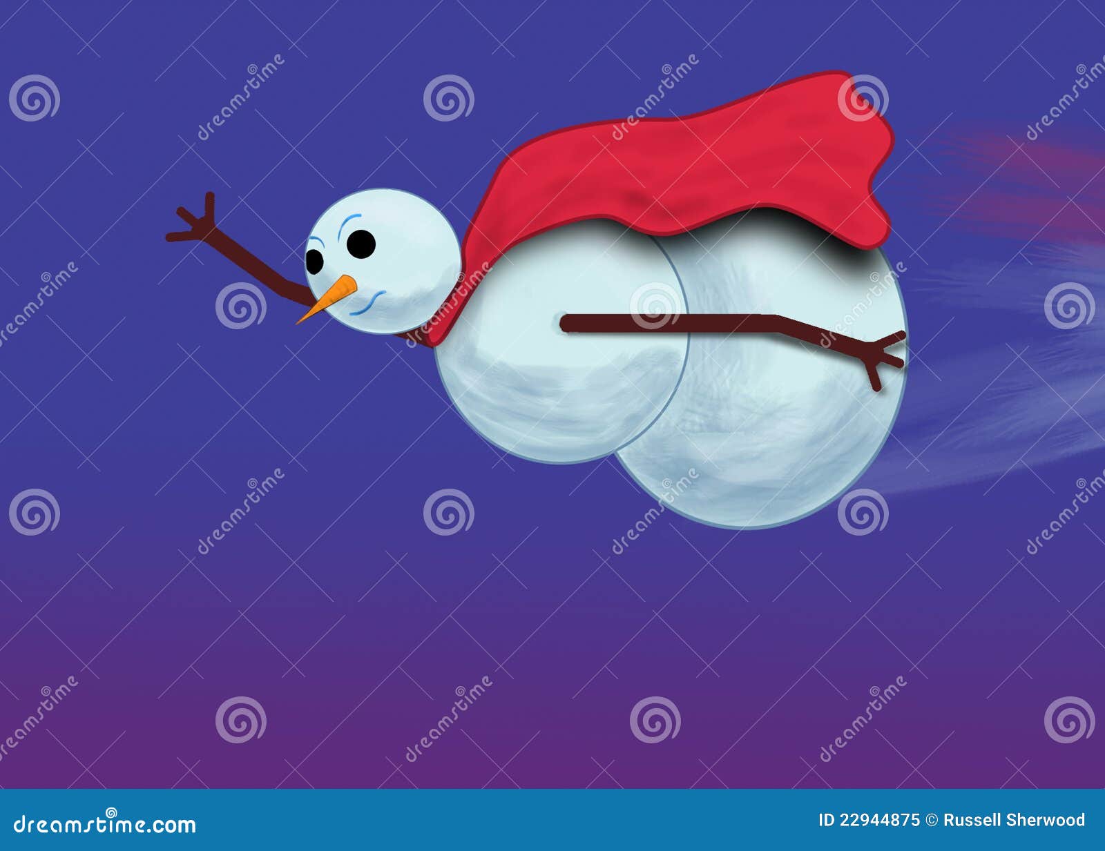 Super Snowman stock illustration. Illustration of smiling - 22944875