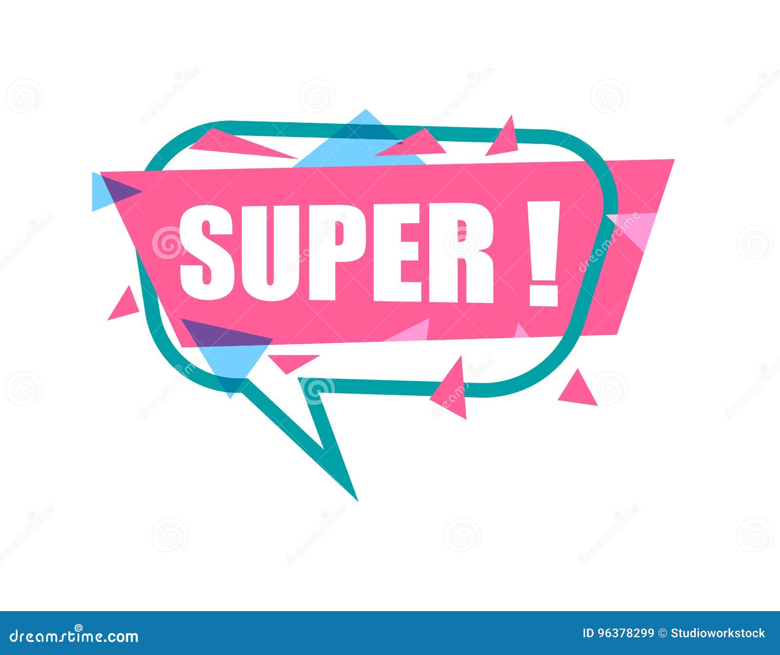 Super! Speech Bubble with Expression Text Stock Vector - Illustration ...