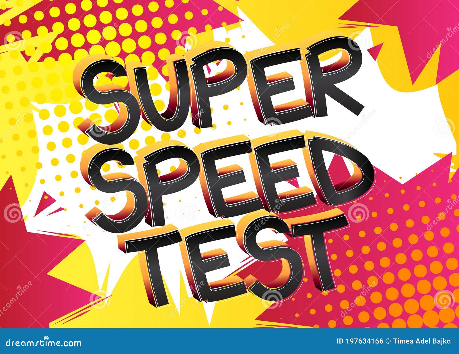 Super Speed Test Comic Book Style Cartoon Words Stock Vector ...