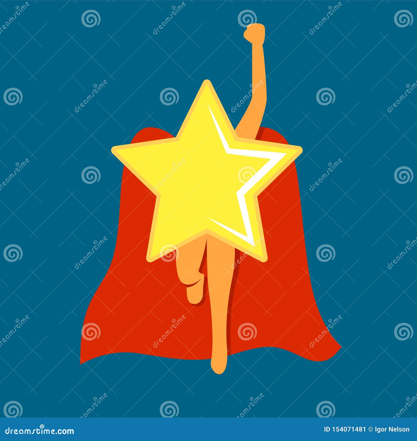 Super Star with Cape or Cloak. Comics Style. Vector Illustration Design ...