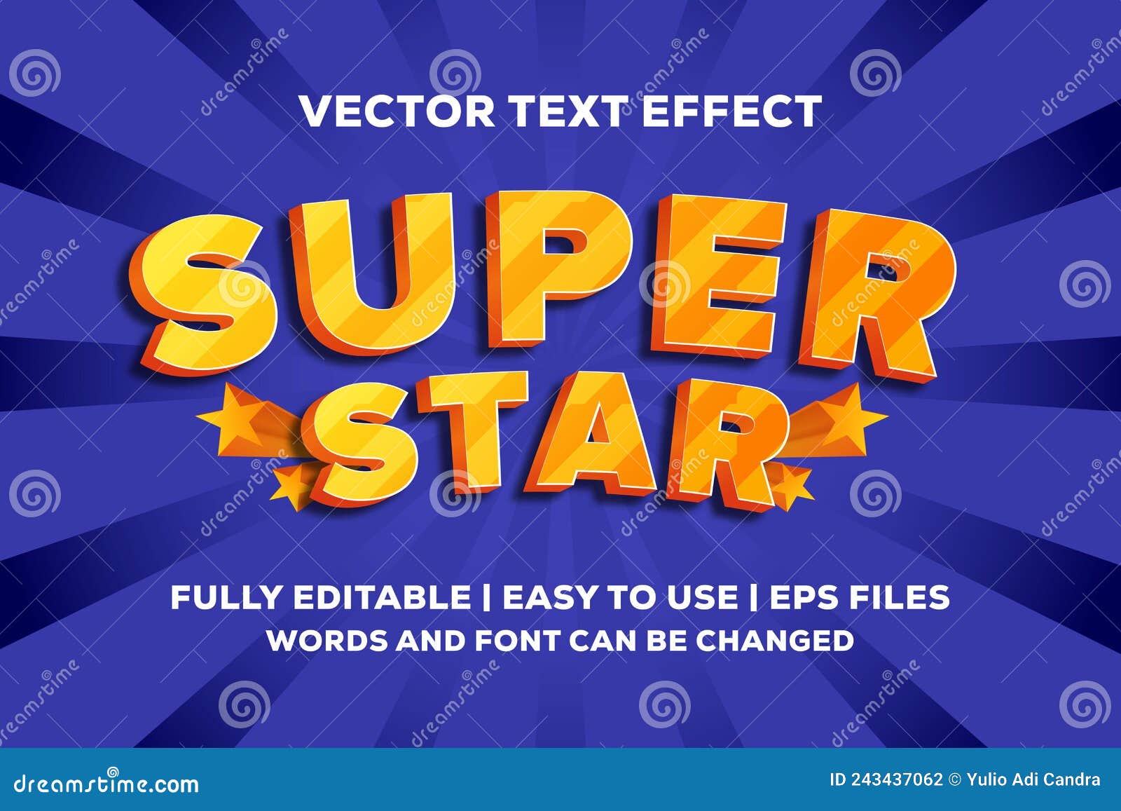 Super Star Vector Text Effect Fully Editable Stock Vector ...