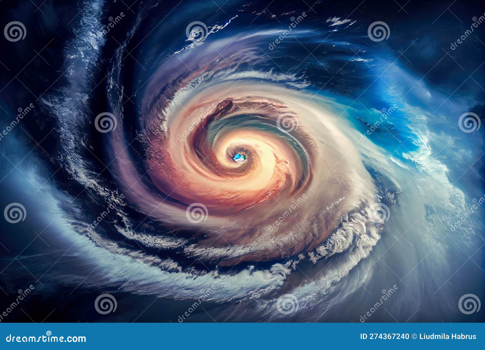 Super Storm Cyclone View from Space. Generative AI Stock Illustration ...