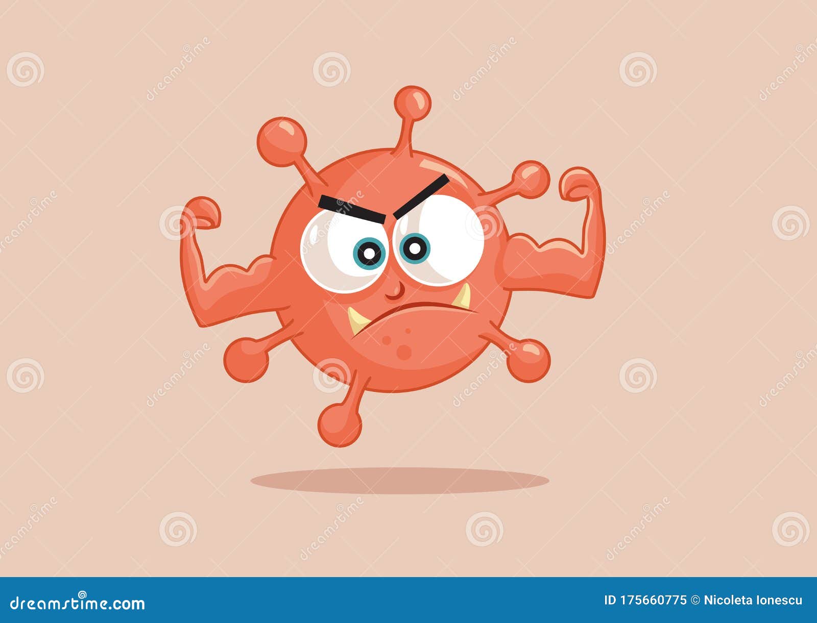 Super Strong Evil Virus Vector Cartoon Stock Illustration ...