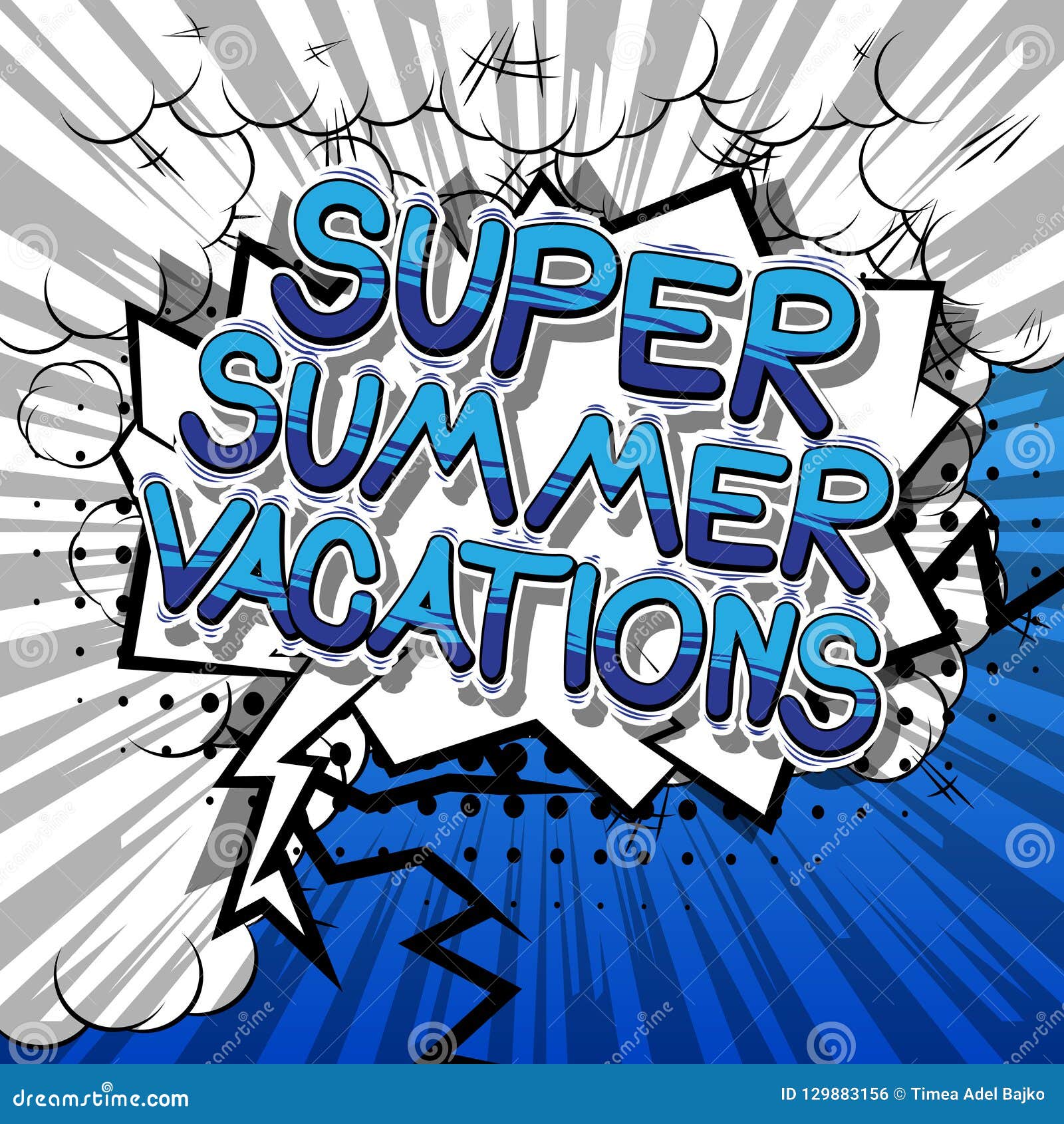 Super Summer Vacation - Comic Book Style Words. Stock Vector ...