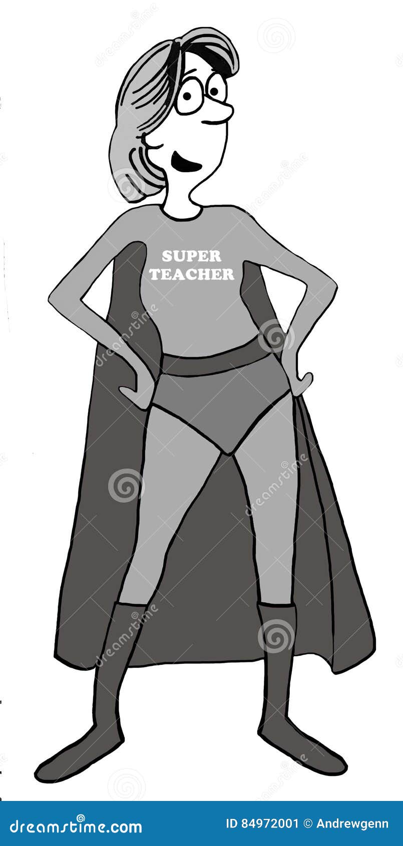 Super Teacher stock illustration. Illustration of students - 84972001