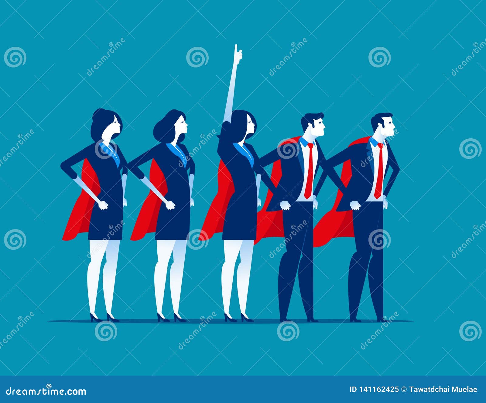 Super Team of Business. Character Super Leader Stock Vector ...
