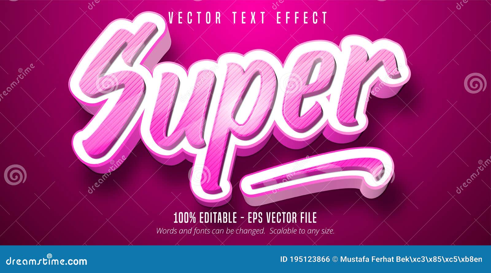Super Text, Cartoon Style Editable Text Effect Stock Vector ...