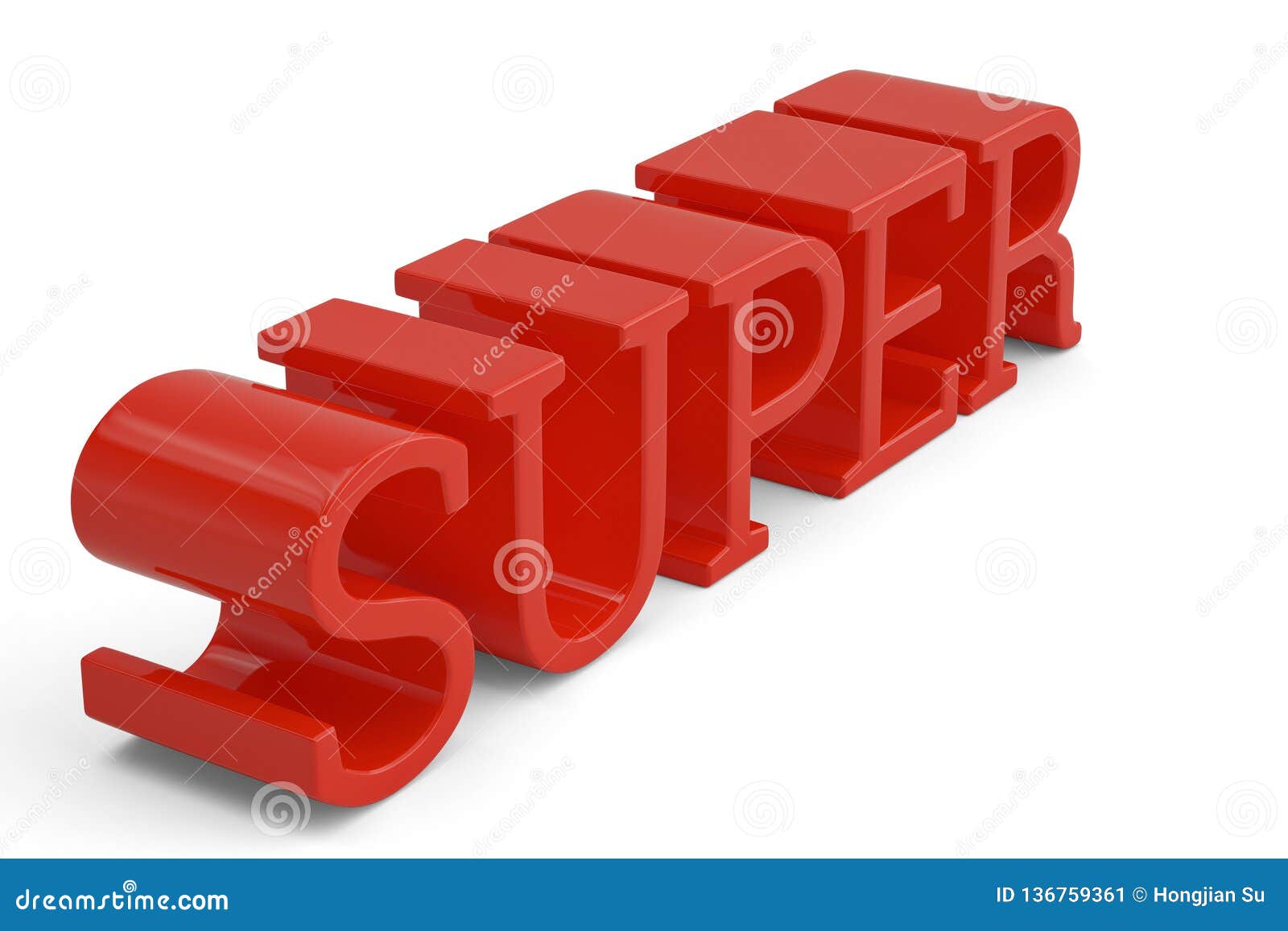 Super Text Isolated on White Background 3D Illustration Stock ...