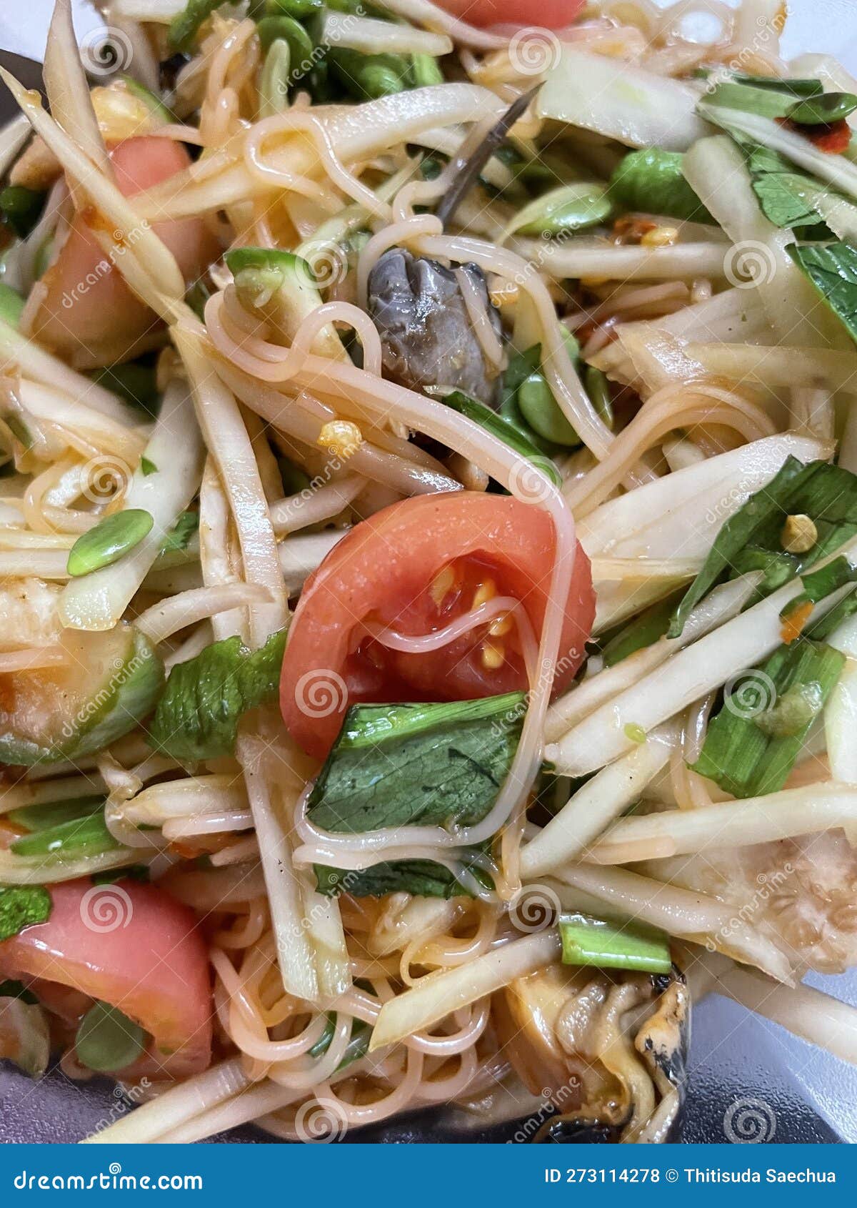 Super Thai Som Tum stock photo. Image of soup, spaghetti - 273114278