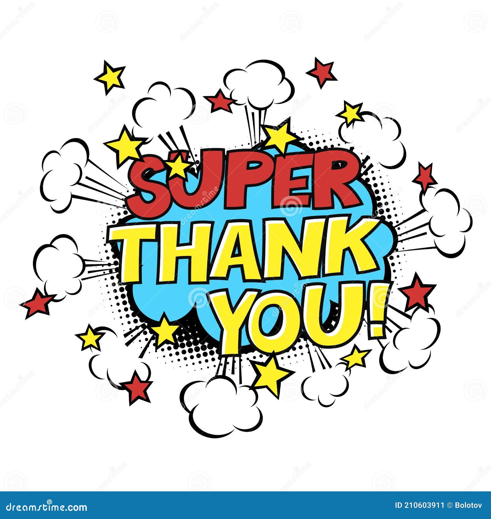 Super Thank You! Phrase in Speech Bubble. Comic Text. Vector Bubble ...