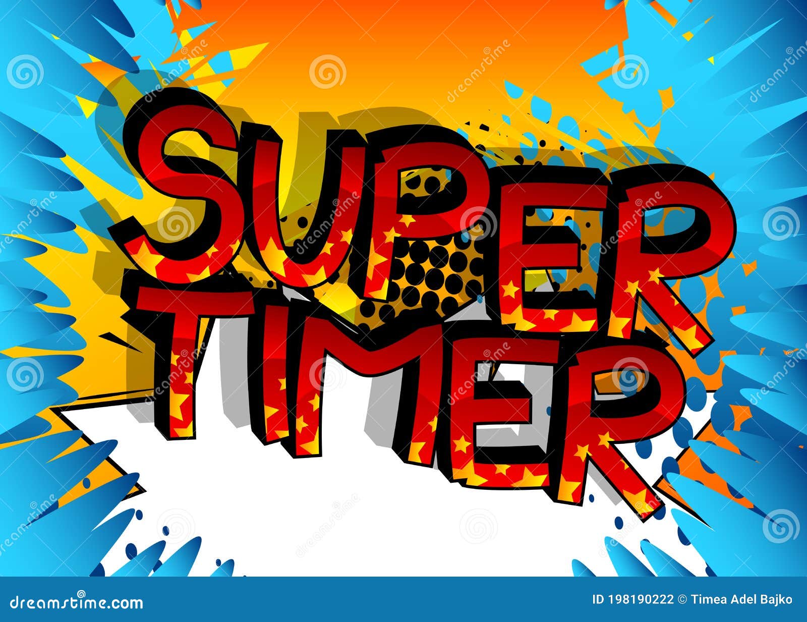 Super Timer Comic Book Style Cartoon Words Stock Vector - Illustration ...