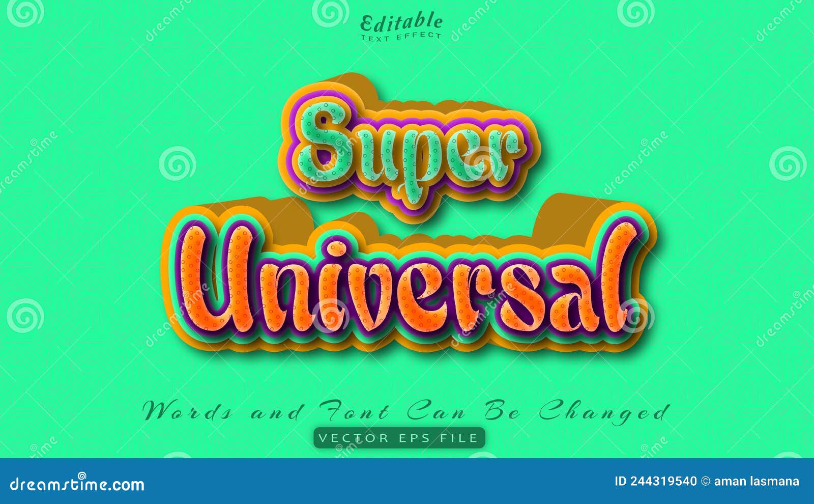 Super Universal Text Effect Stock Vector - Illustration of national ...