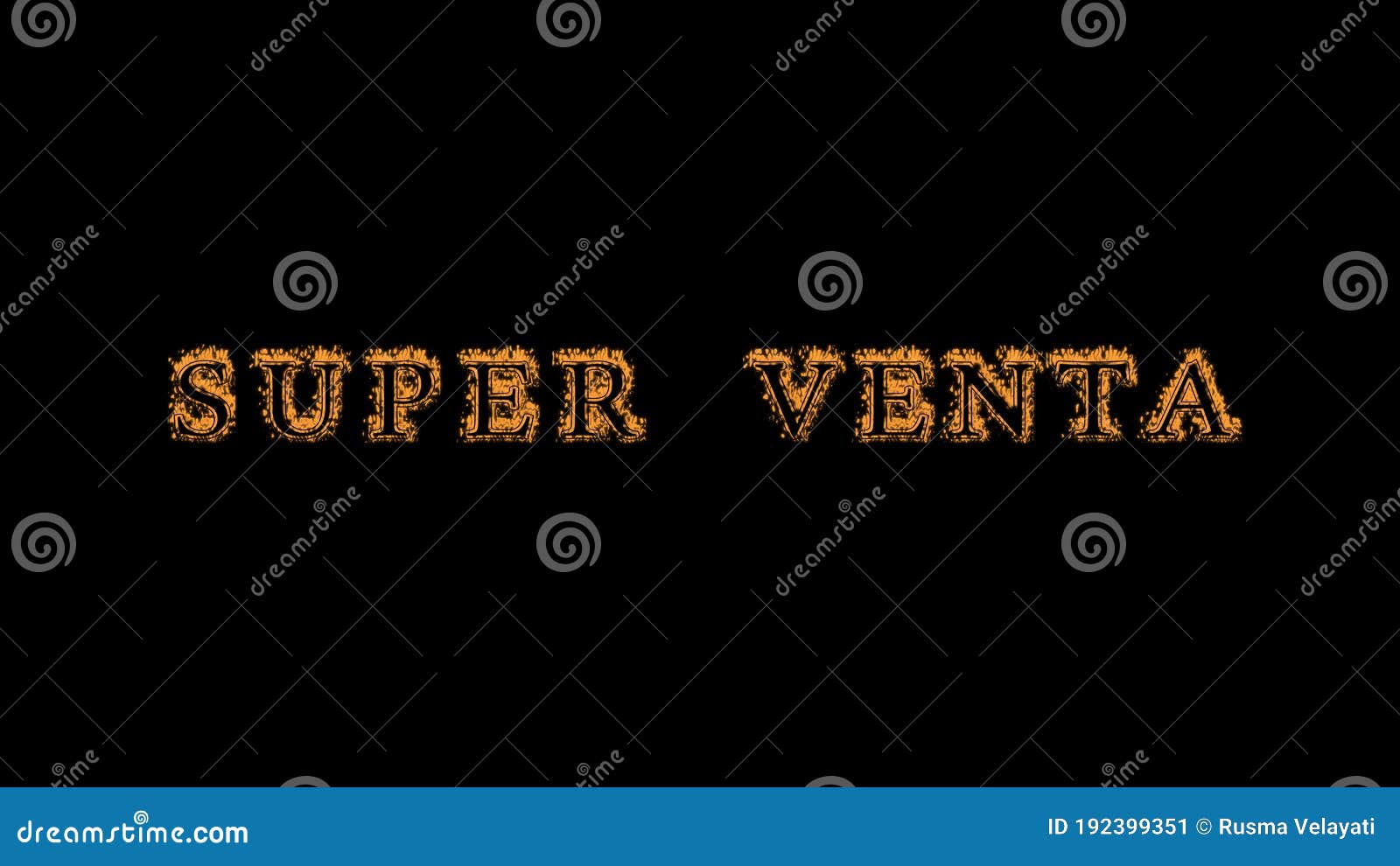 Super Venta Fire Text Effect Black Background Stock Illustration ...