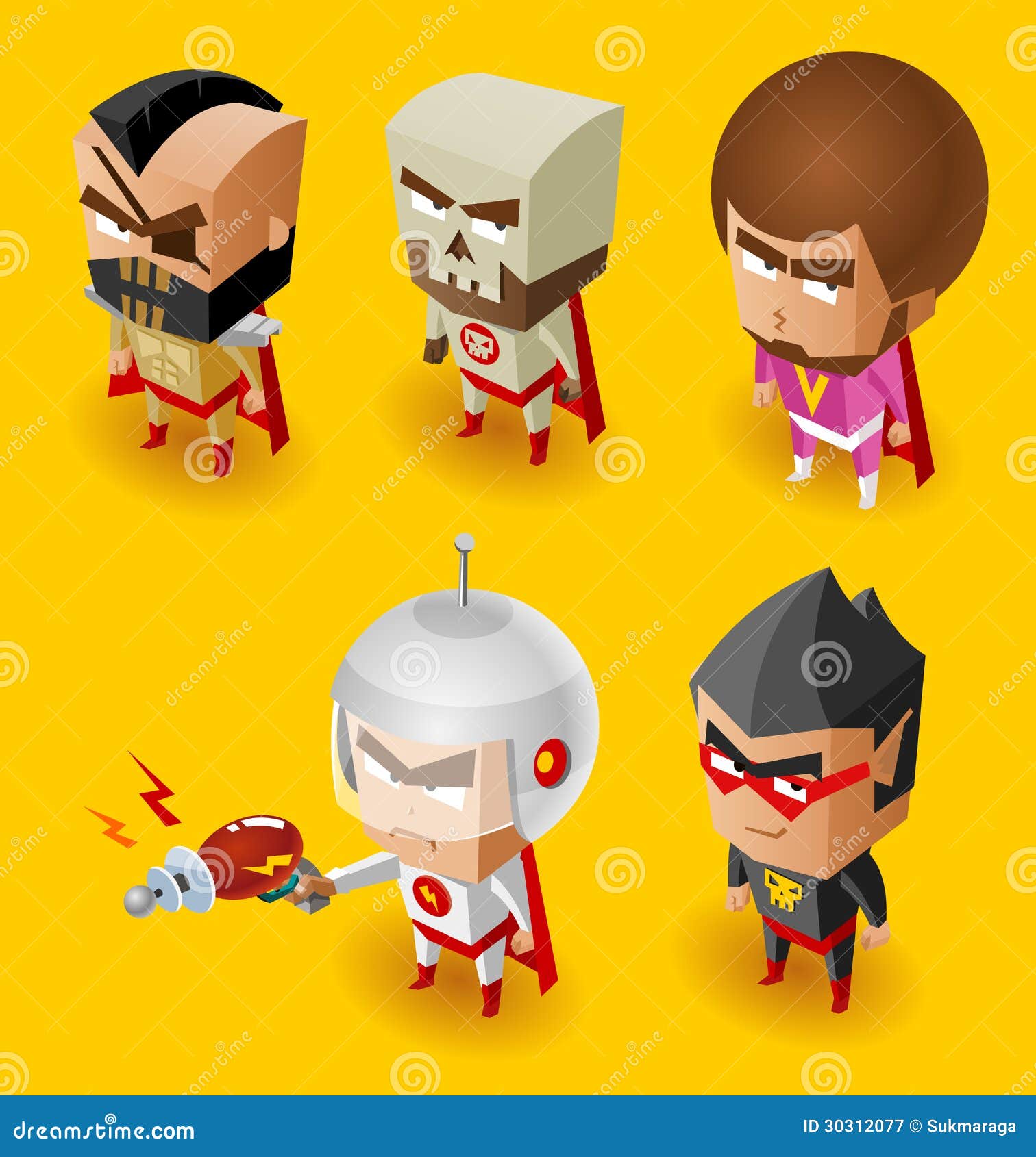 Super Villain Lineup Cartoon Vector | CartoonDealer.com #24547151