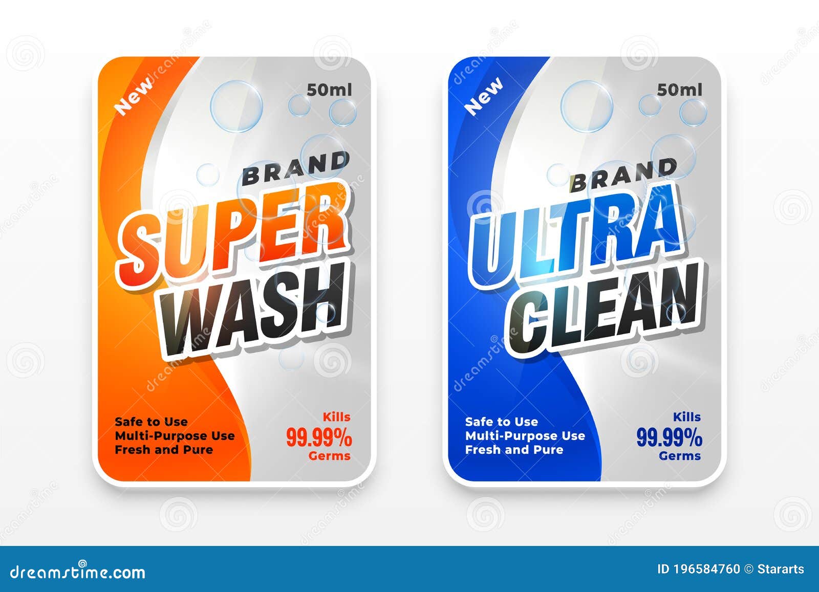 Super Wash Detergent Label for Your Brand Stock Vector - Illustration ...