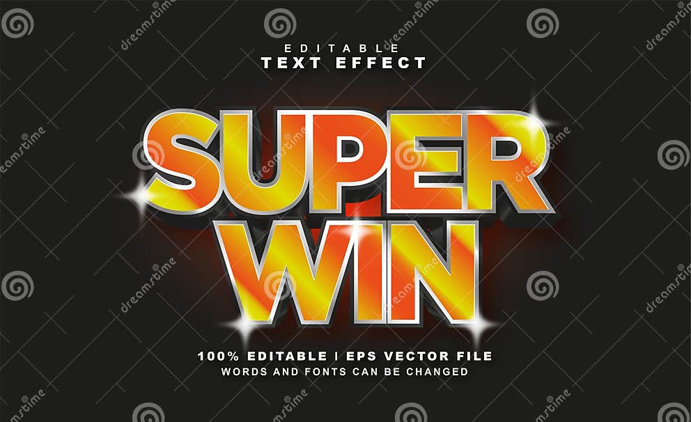Super Win Text Effect ,Fully Editable and Resizeable Stock Vector ...