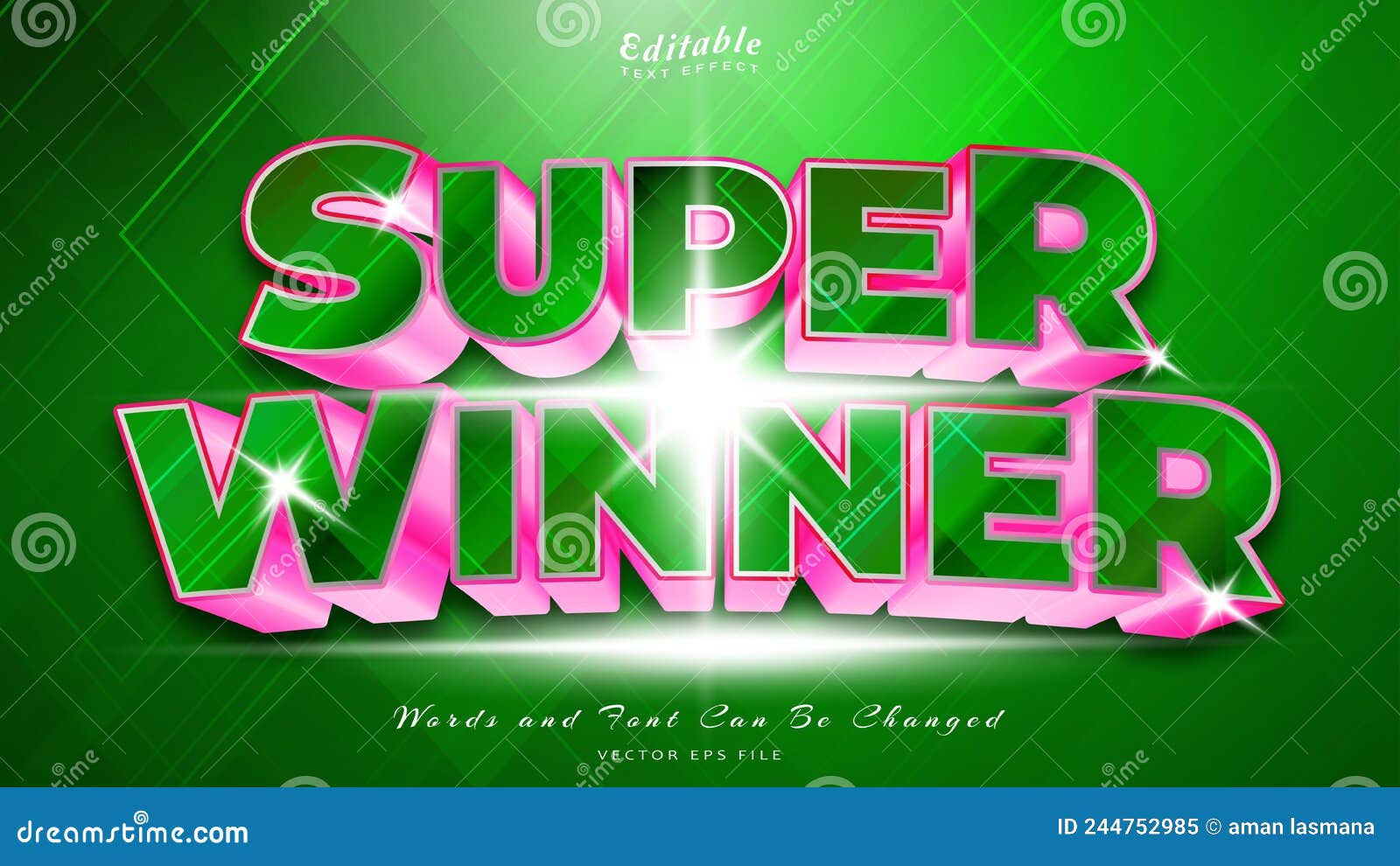 SUPER WINNER TEXT EFFECT stock vector. Illustration of italic - 244752985